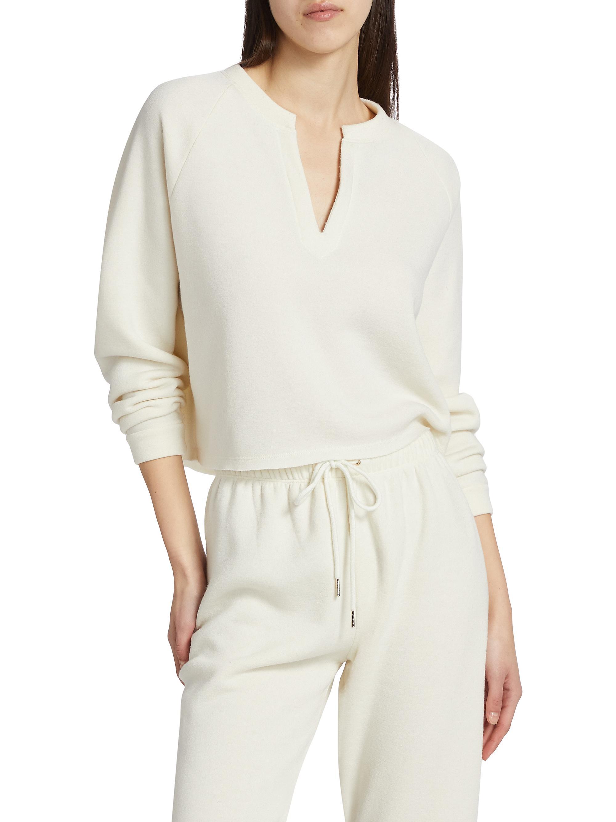 Click here for Stellae Dux Womens Split Neck Crop Sweatshirt - Mo... prices