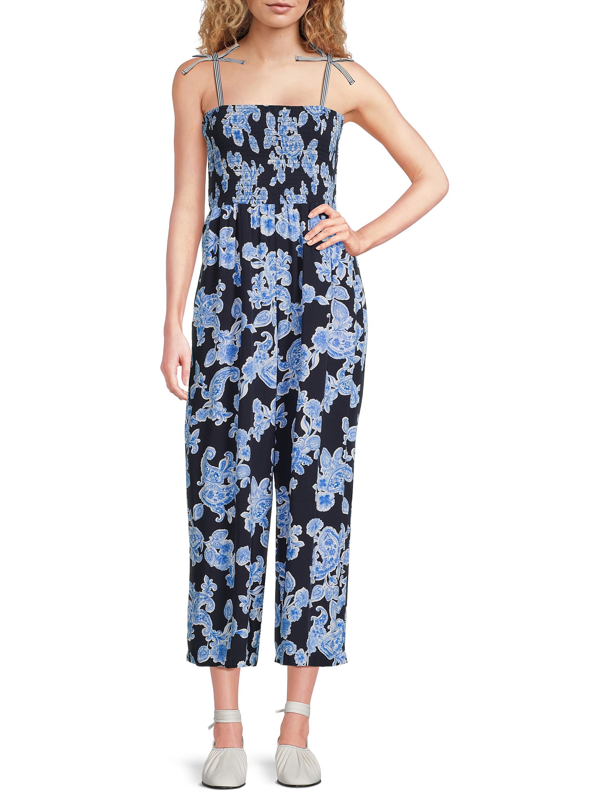 Click here for Tommy Hilfiger Womens Athena Floral Jumpsuit - Blu... prices