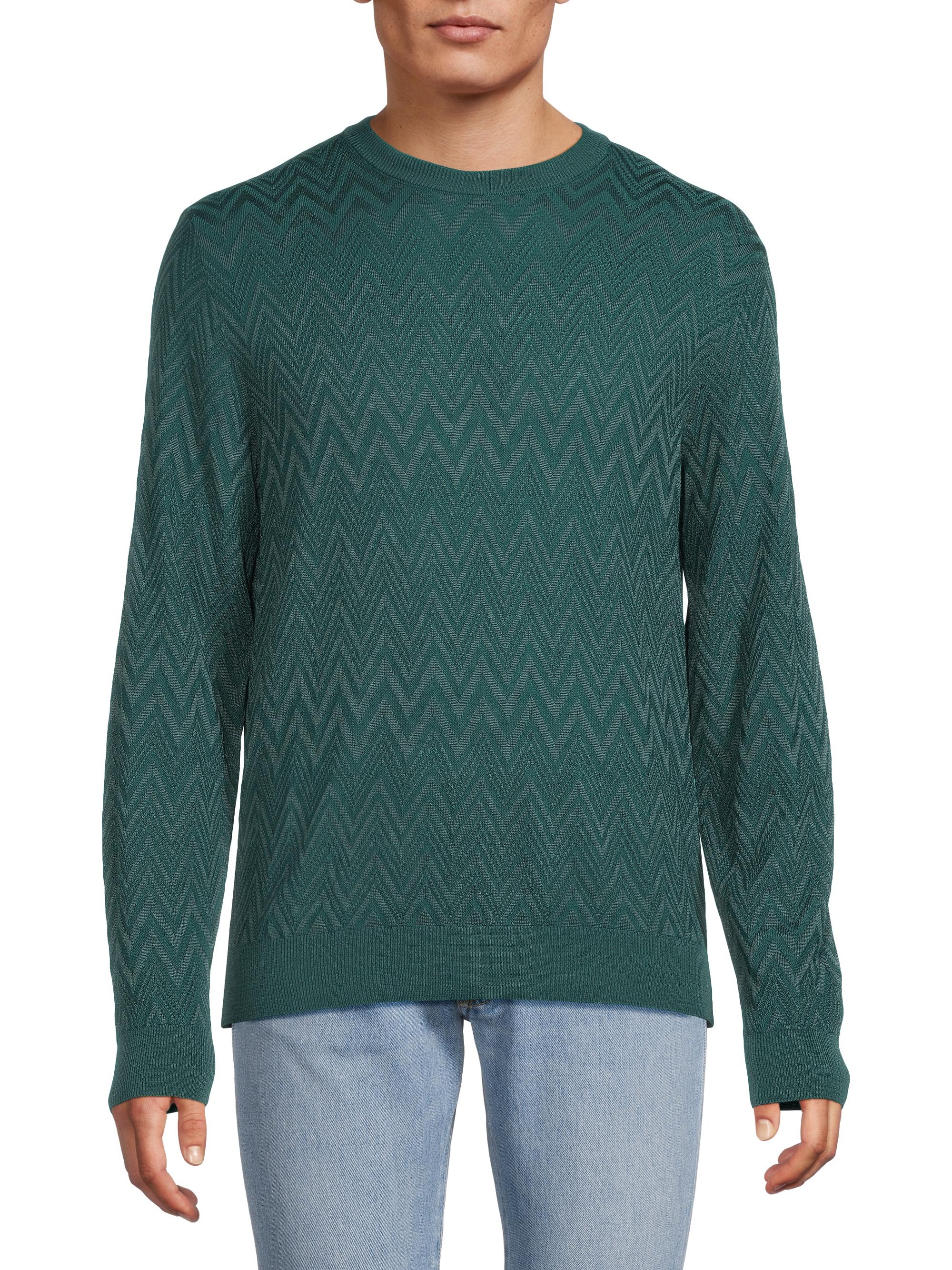 Click here for M Missoni Mens Tonal Chevron Cotton-Blend Sweater... prices