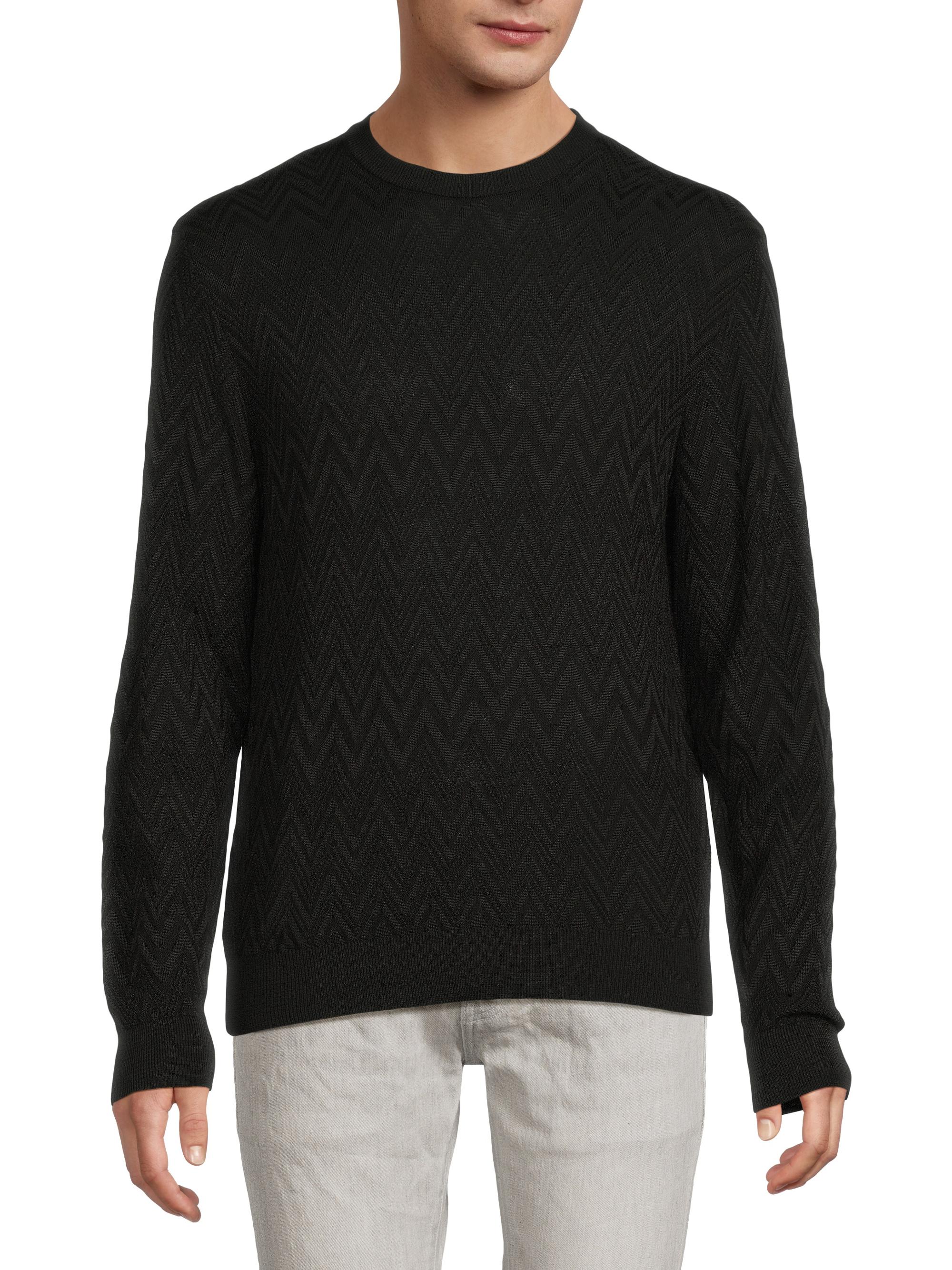 Click here for M Missoni Mens Tonal Chevron Cotton-Blend Sweater... prices