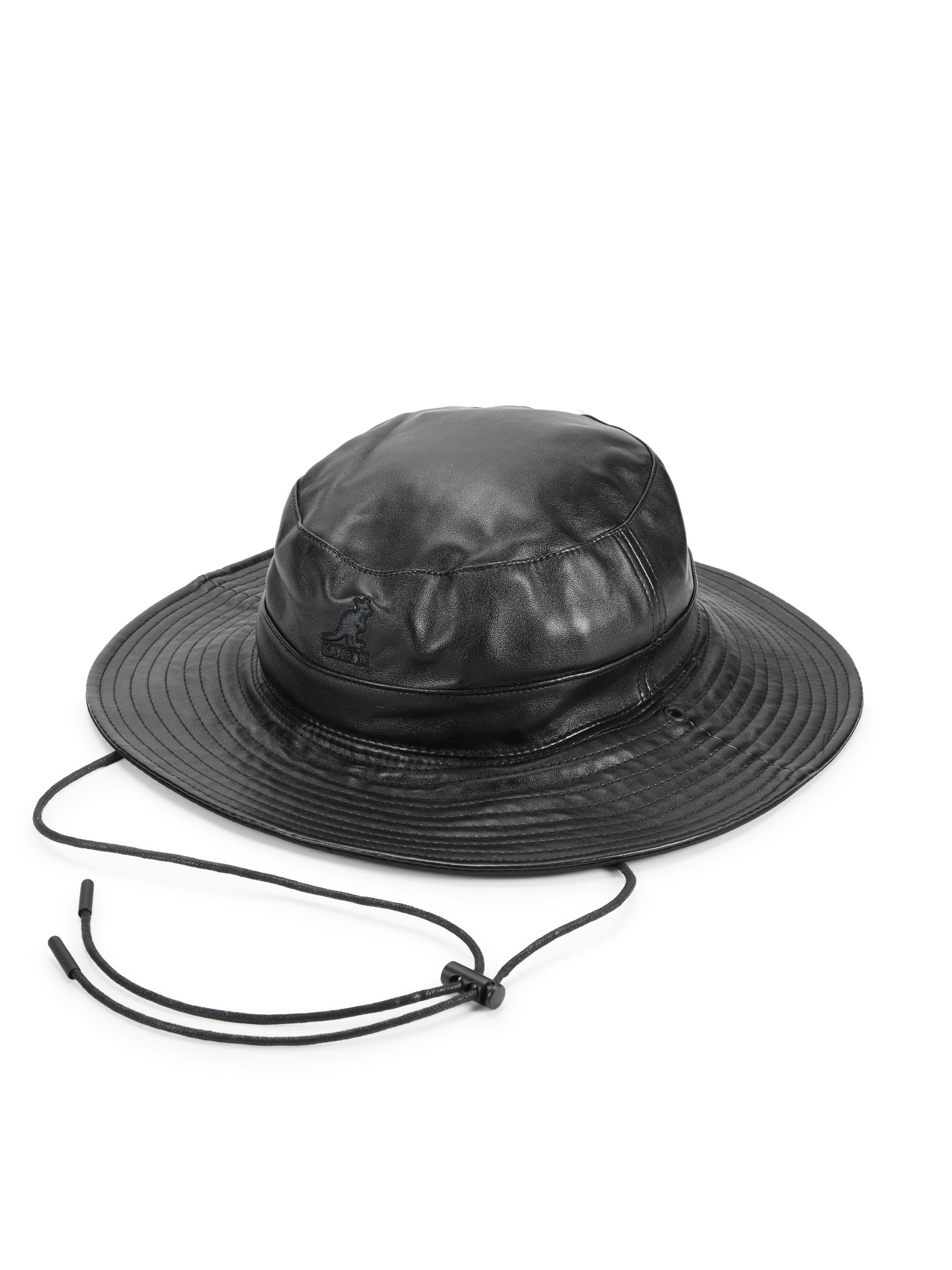 Click here for Kangol Mens Faux Leather Bucket Hat - Black - Size... prices