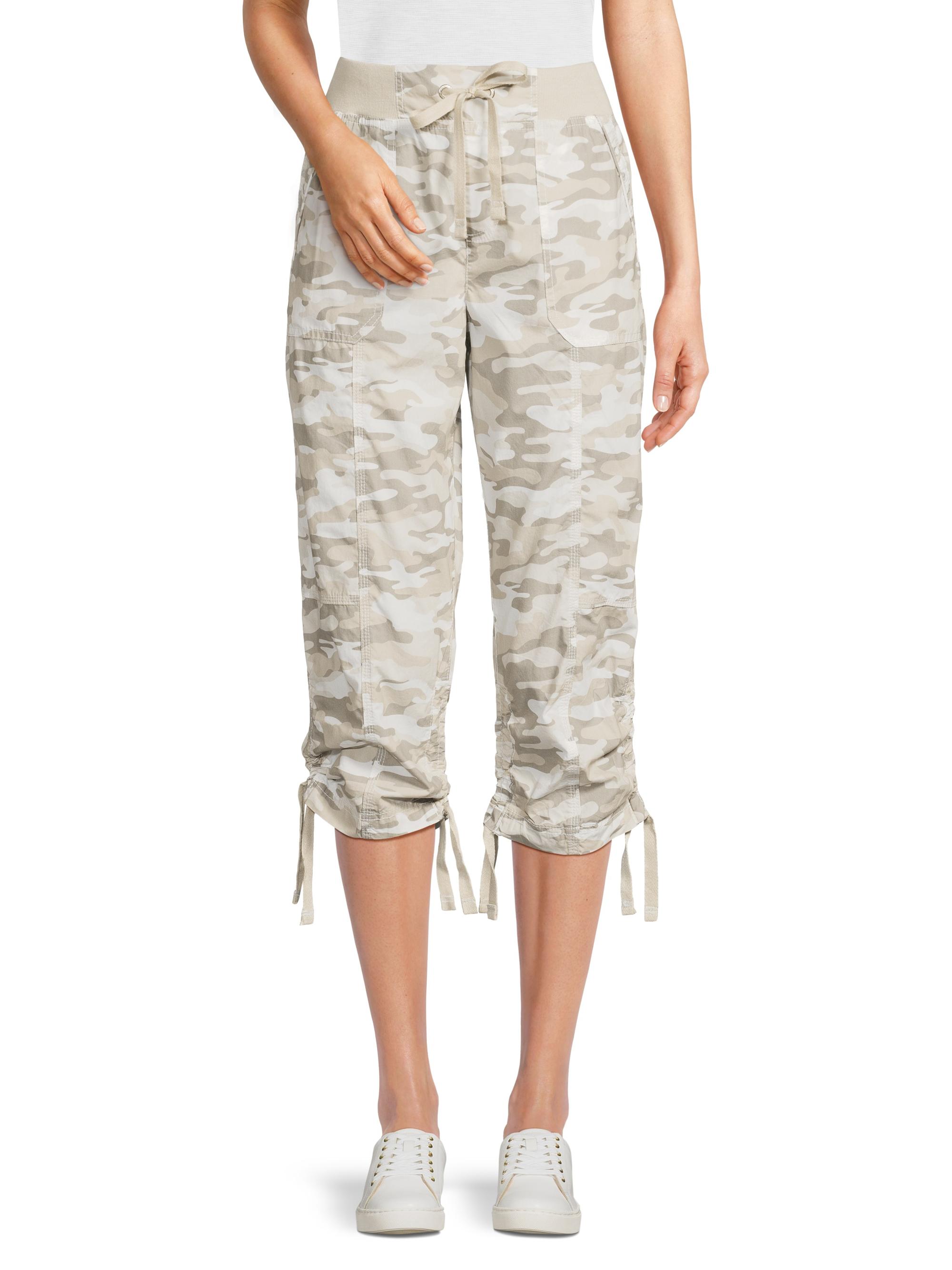 Click here for Dkny Womens Camo Tie-Cuff Cropped Pants - Camo San... prices