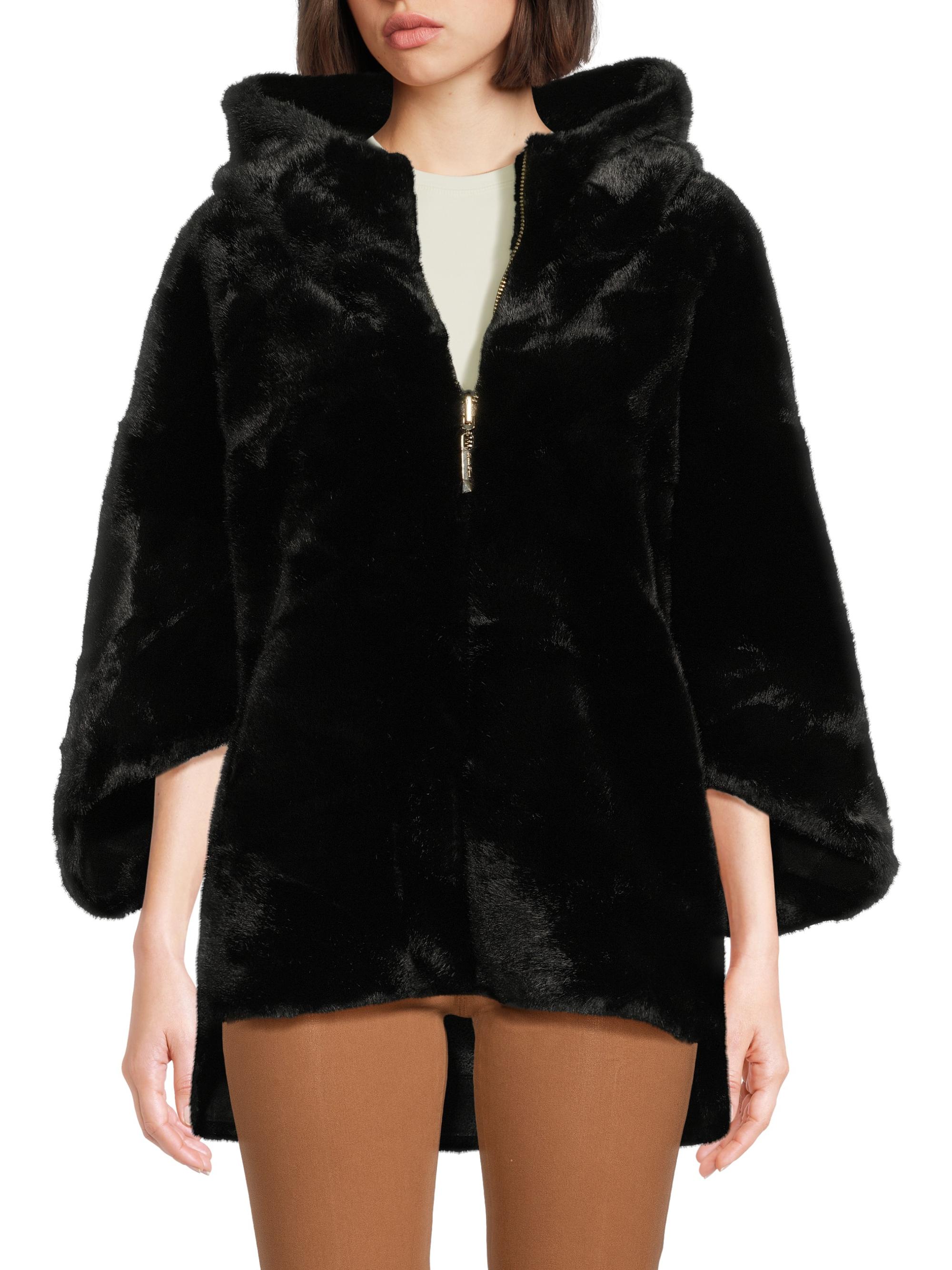 Click here for Belle Fare Womens Reversible Faux Mink Hooded Cape... prices