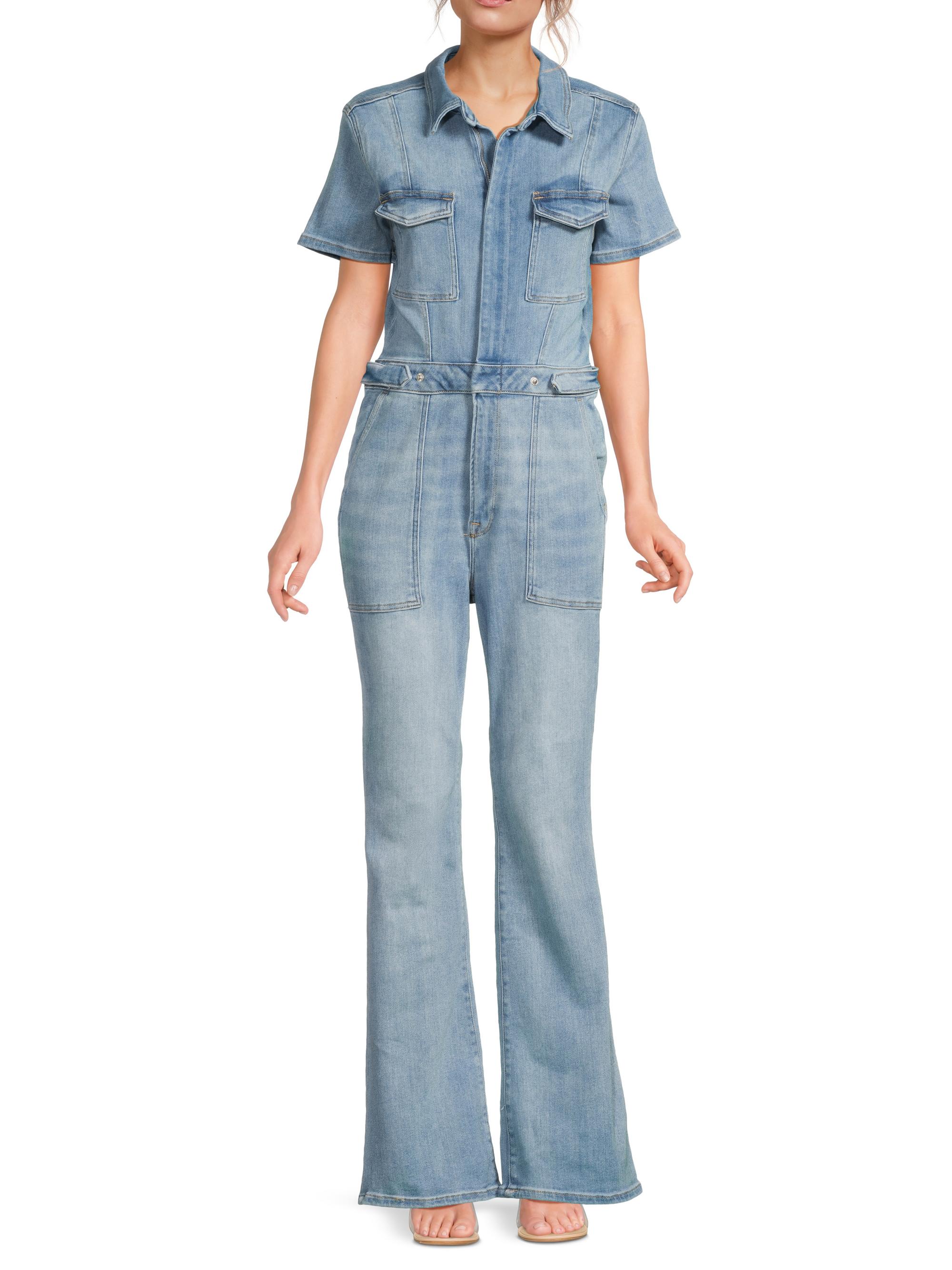Click here for Good American Womens Denim Utility Jumpsuit - Blue... prices
