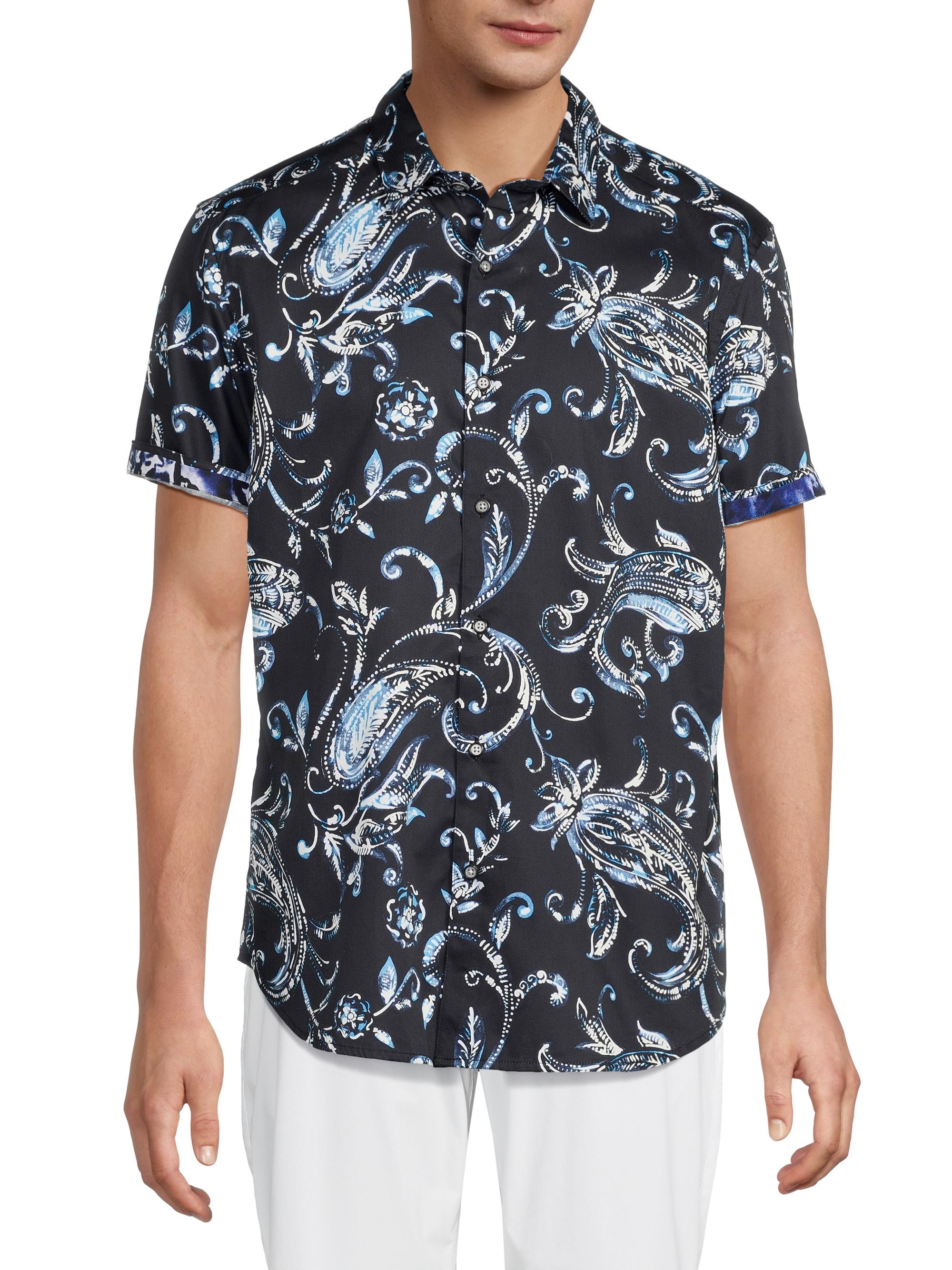 Click here for Robert Graham Mens Stokes Paisley Cotton Shirt - N... prices