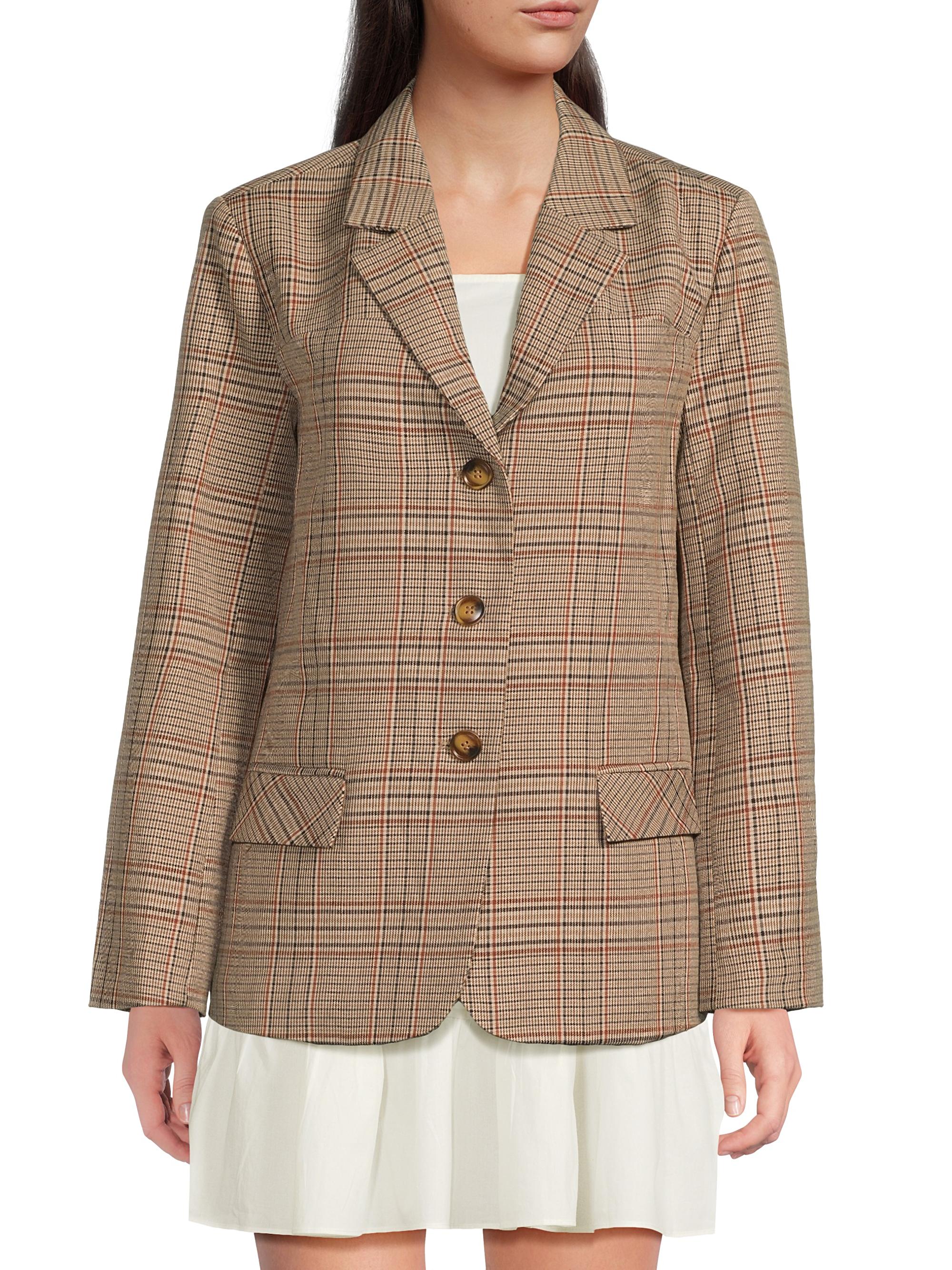 Click here for Walter Baker Womens Plaid Tailored Longline Blazer... prices