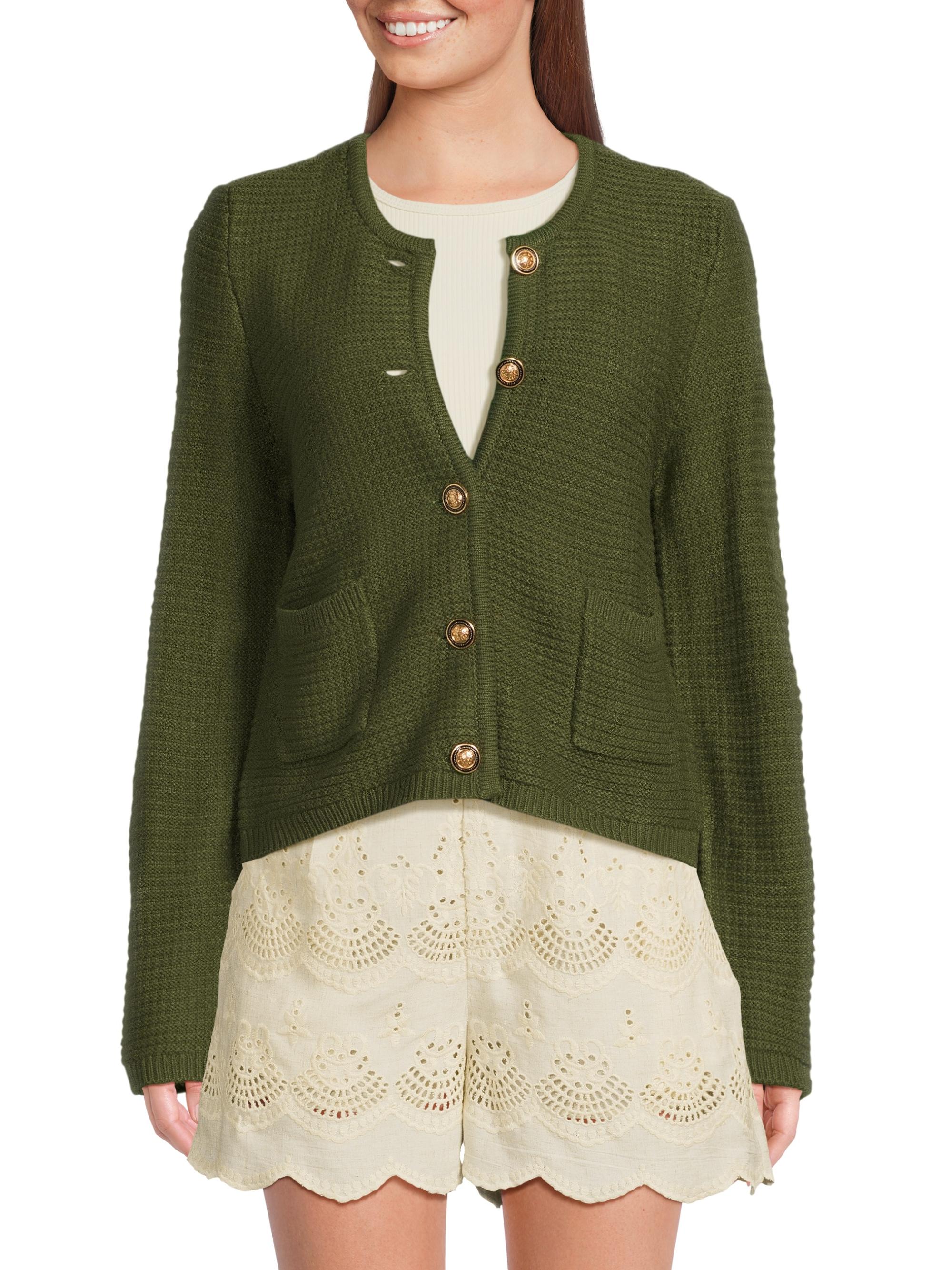 Click here for Walter Baker Womens Button-Front Knit Cardigan - O... prices