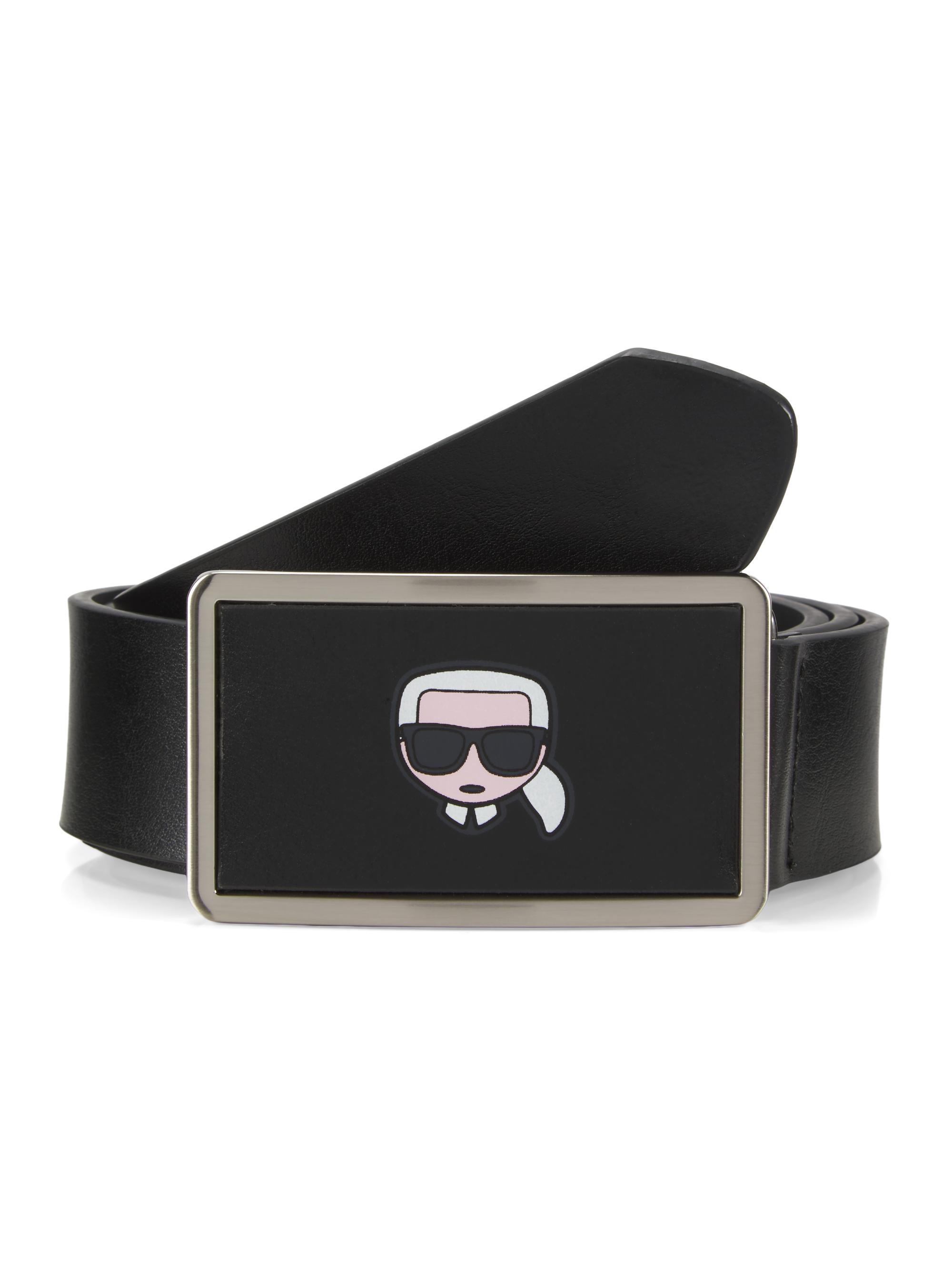 Click here for Karl Lagerfeld Paris Mens Graphic Plaque Leather B... prices