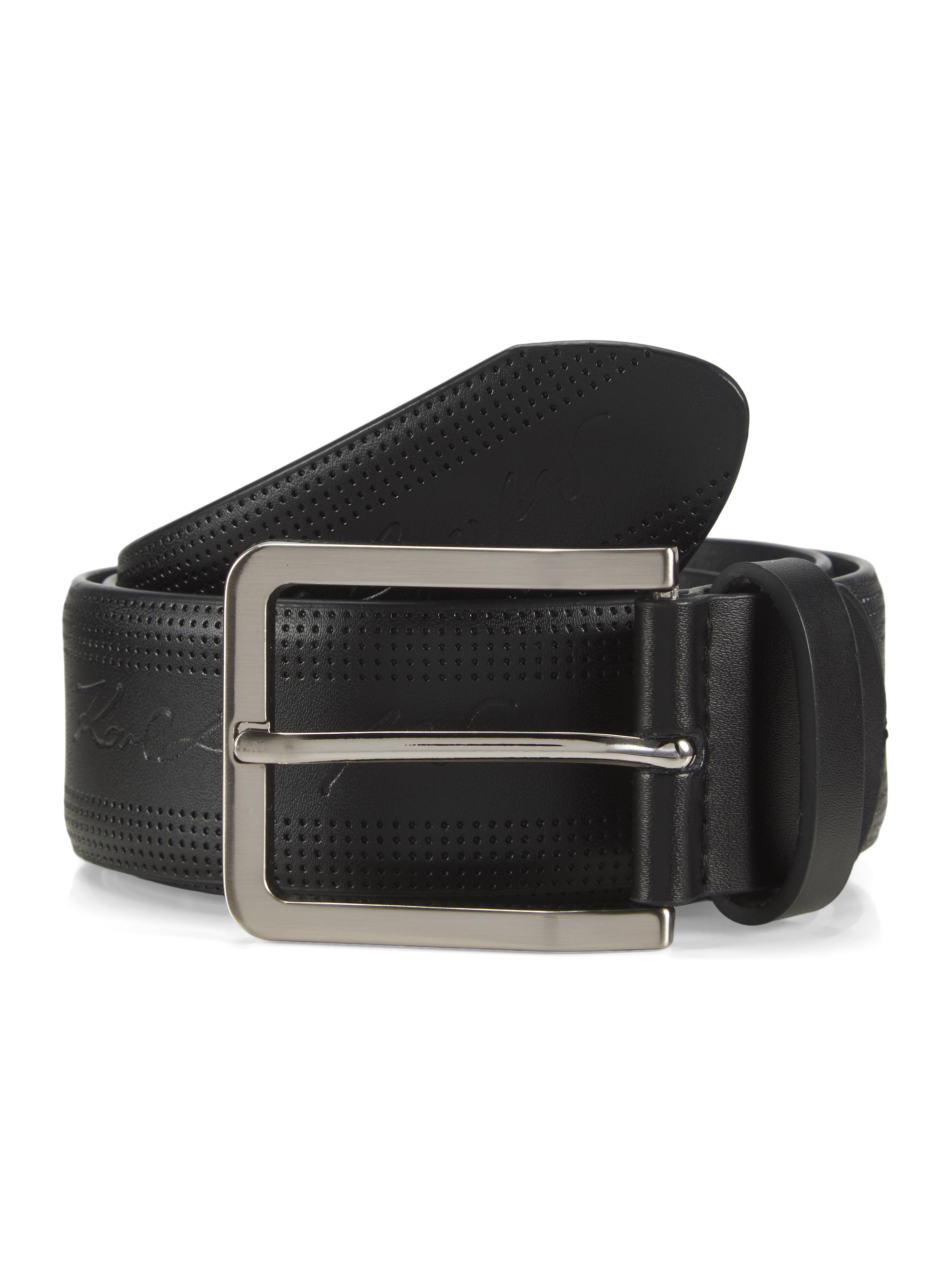 Click here for Karl Lagerfeld Paris Mens Logo Perforated Leather... prices