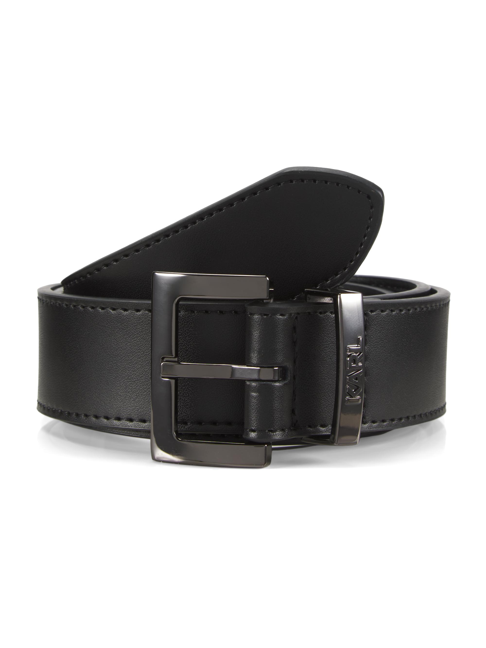 Click here for Karl Lagerfeld Paris Mens Logo Keeper Leather Belt... prices