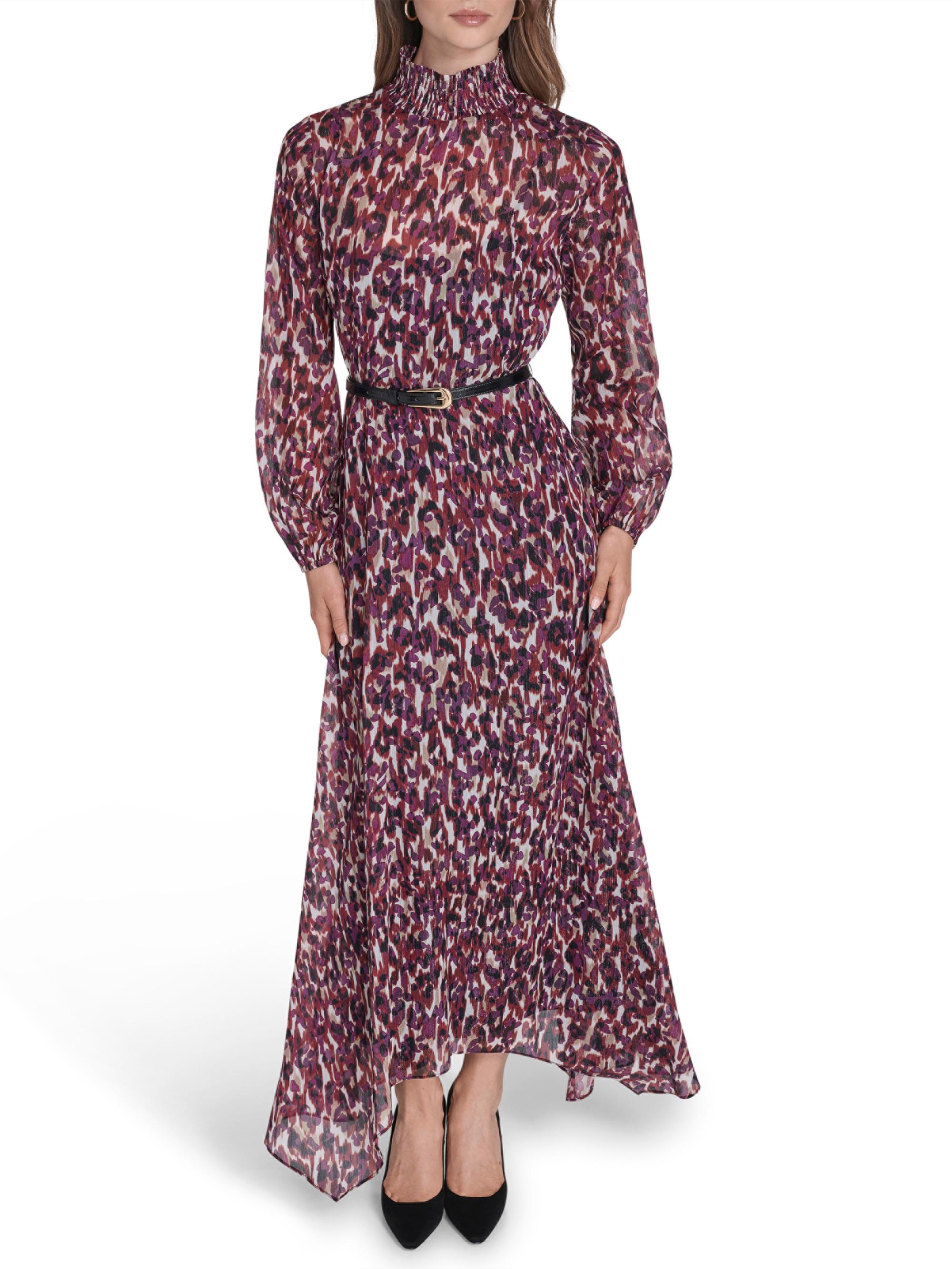 Click here for Halston Womens Printed Chiffon Maxi Dress - Bordea... prices