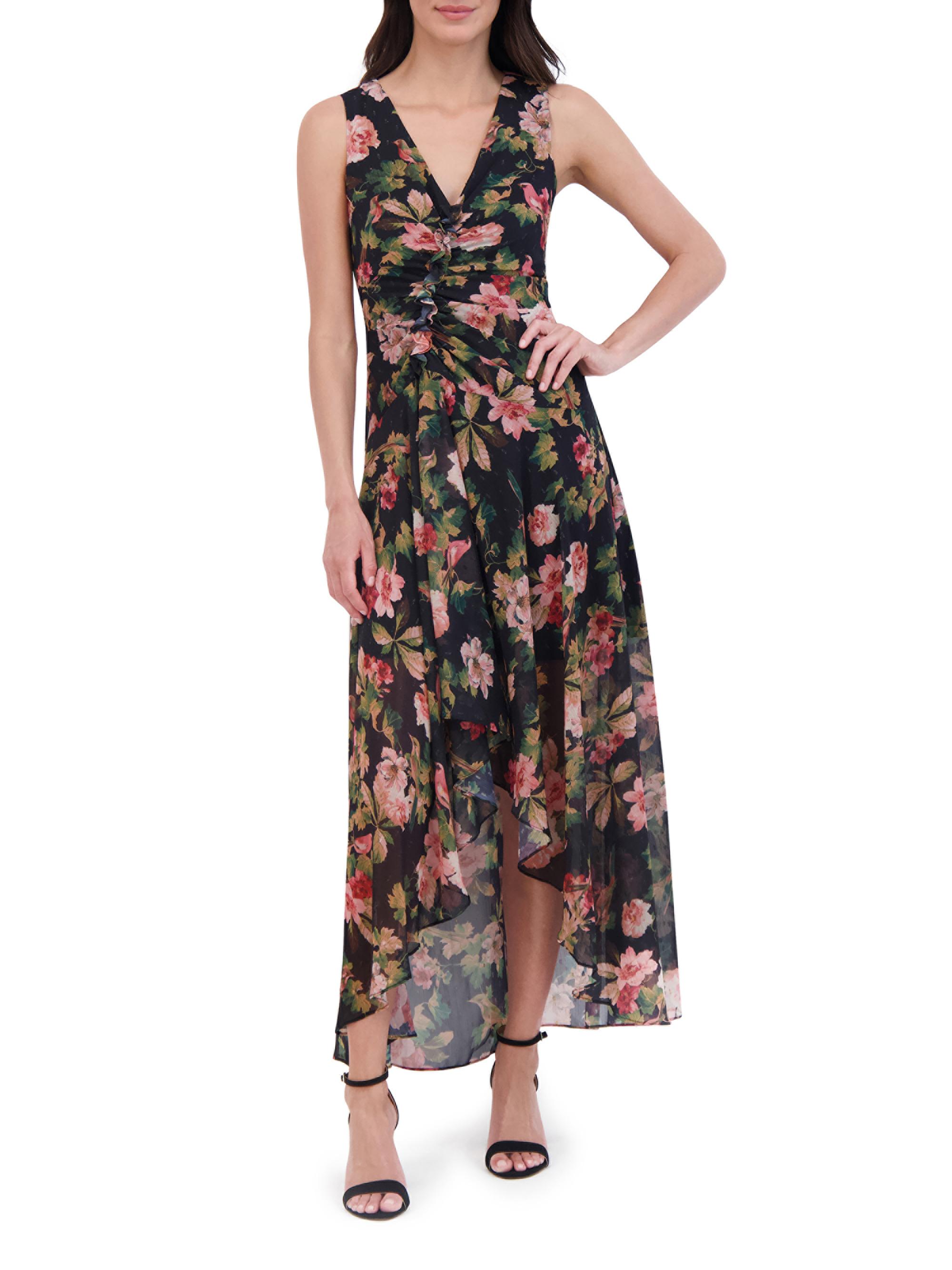 Click here for Eliza J Womens Ruched Floral Clip-Chiffon High-Low... prices