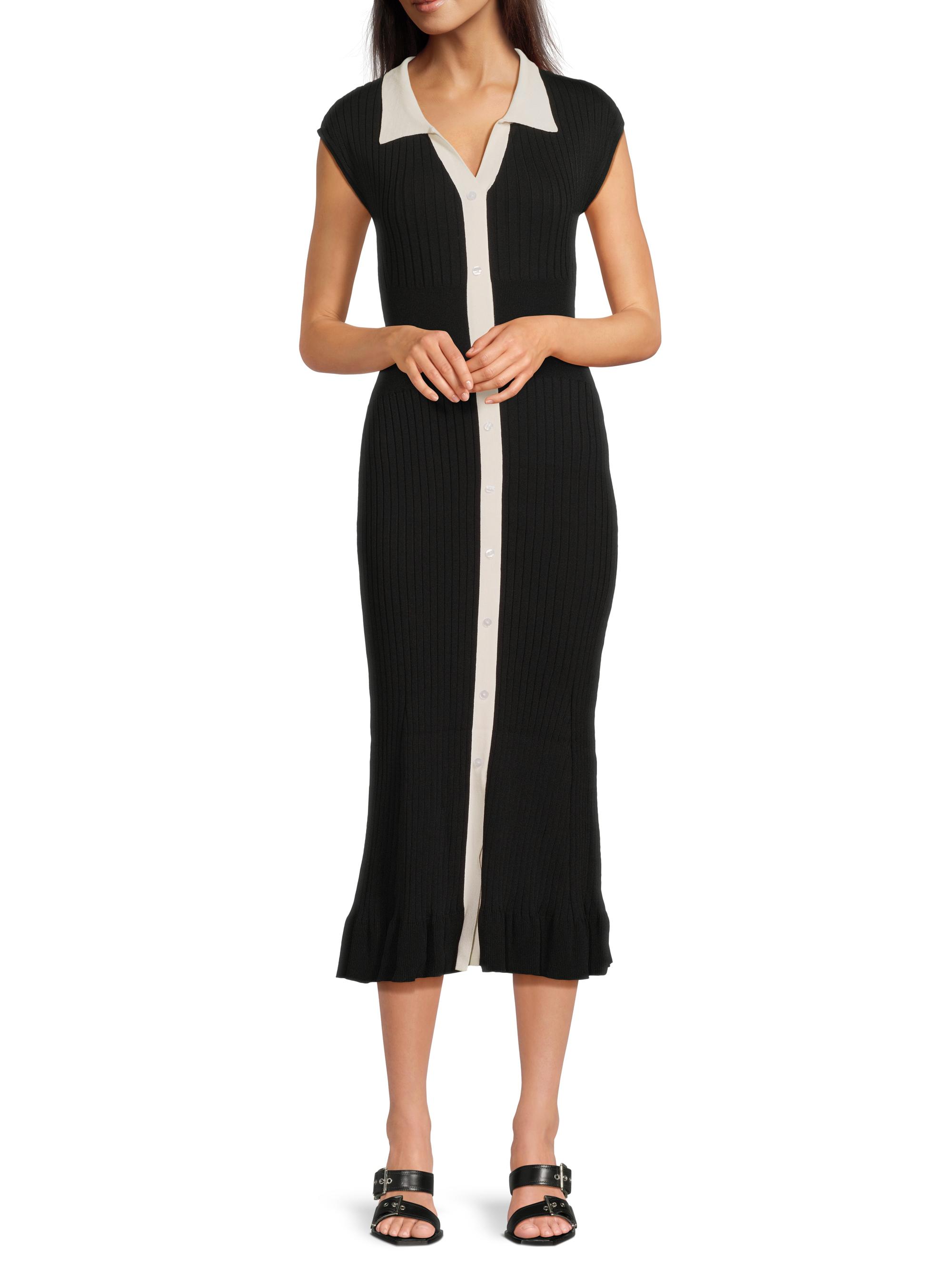 Click here for Avantlook Womens Contrast-Trim Button Midi-Dress -... prices