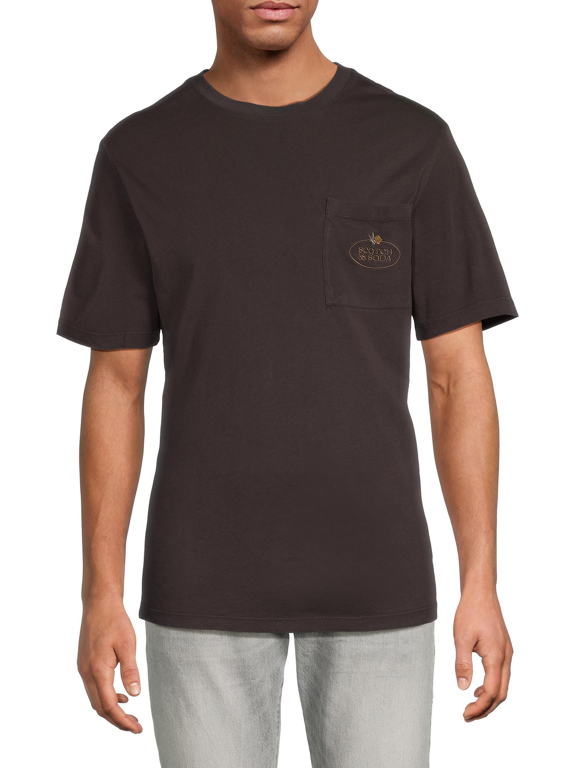 Click here for Scotch & Soda Mens Logo Pocket Cotton T-Shirt - Bl... prices