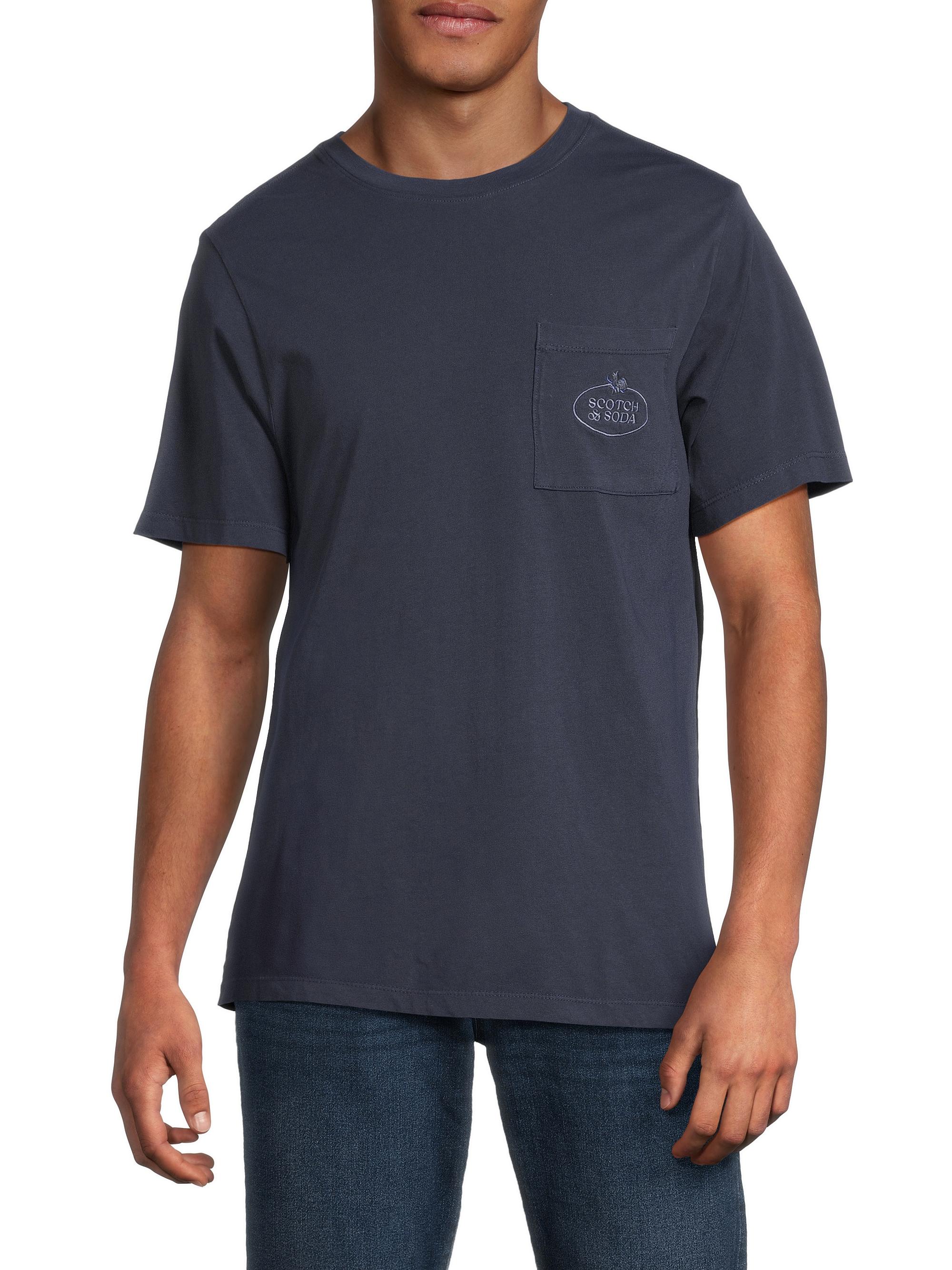 Click here for Scotch & Soda Mens Logo Pocket Cotton T-Shirt - Da... prices
