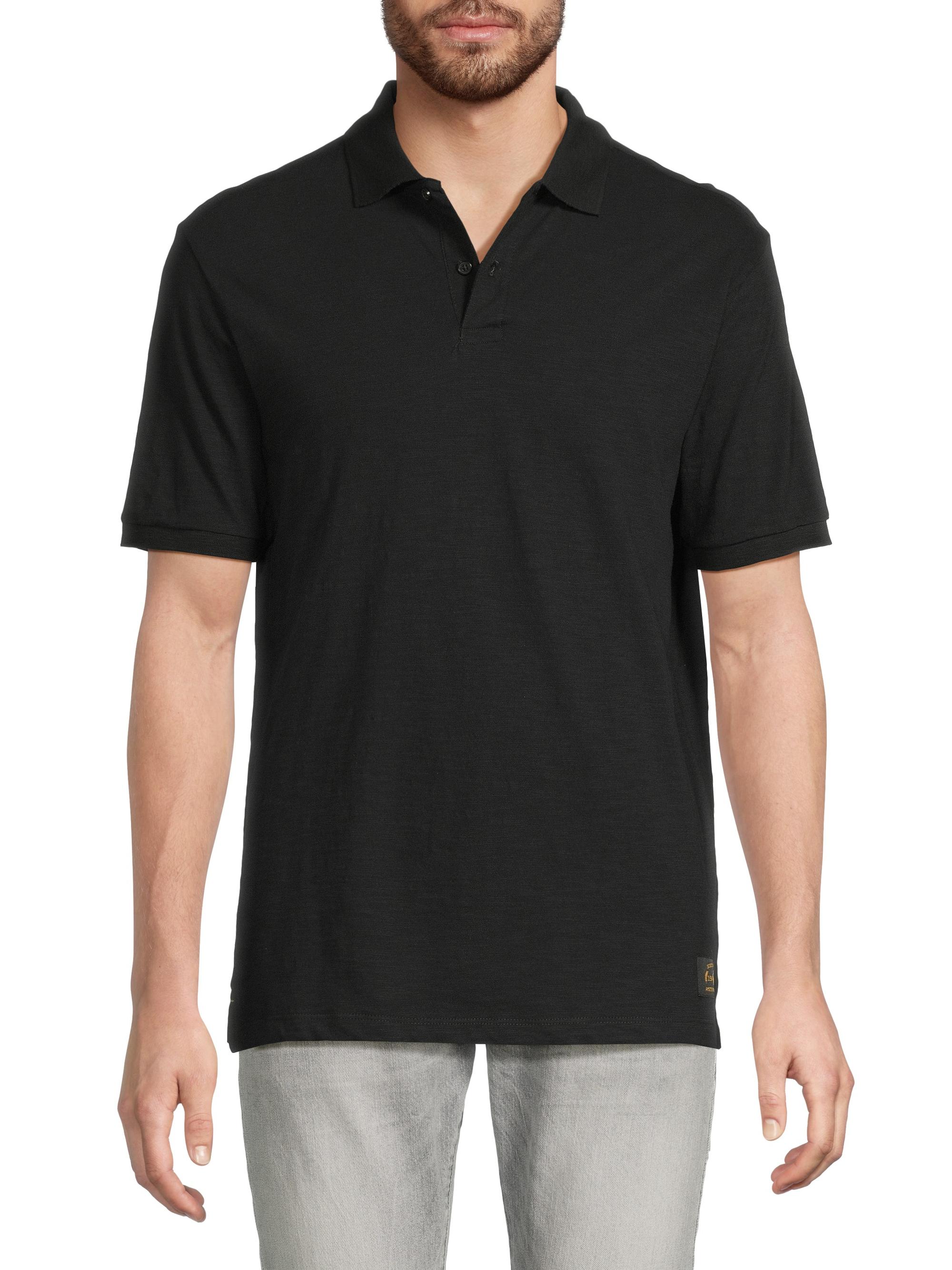 Click here for Scotch & Soda Mens Cotton Slub Knit Polo Shirt - B... prices