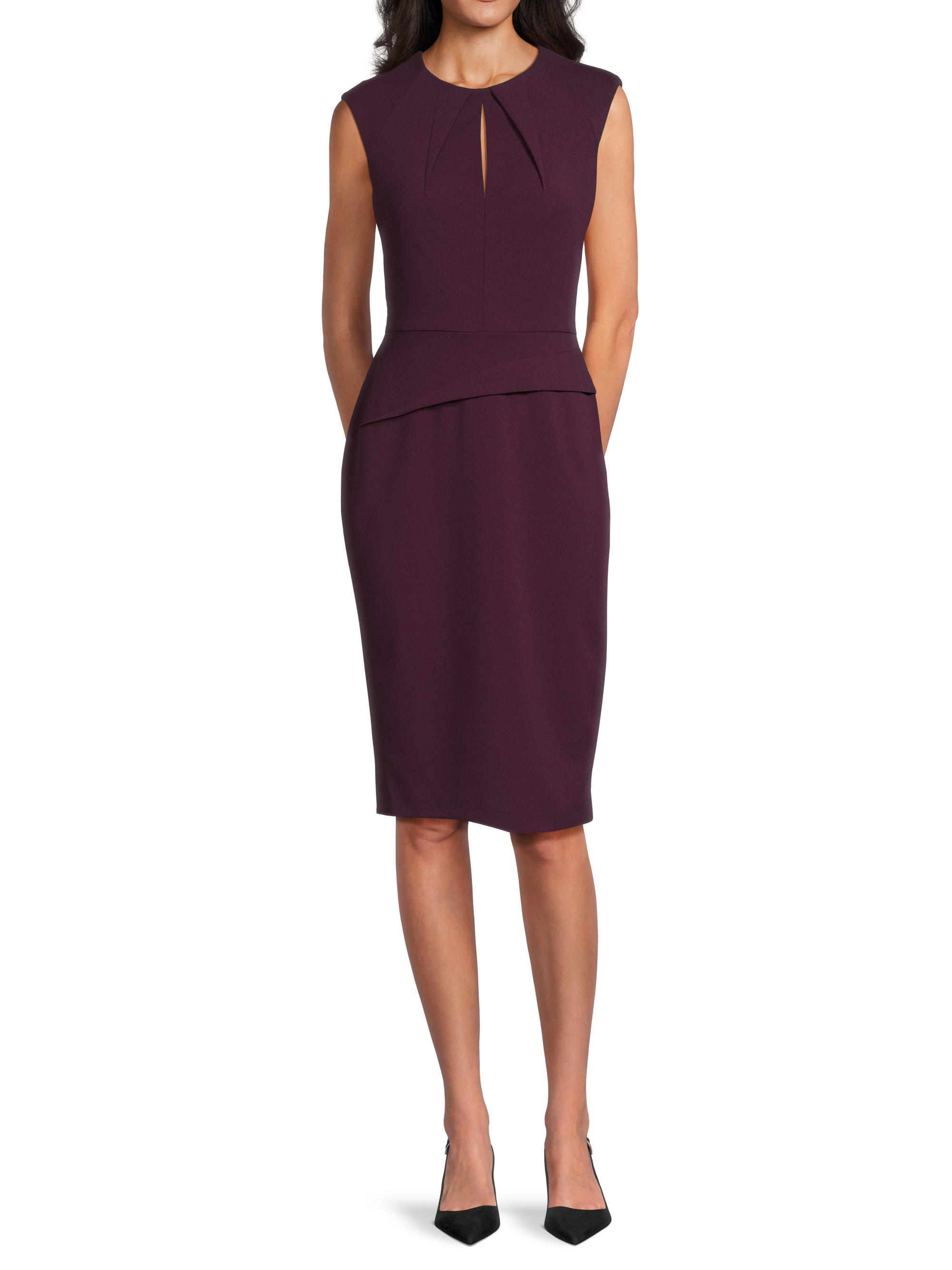 Click here for Calvin Klein Womens Keyhole Cap Sleeve Sheath Dres... prices