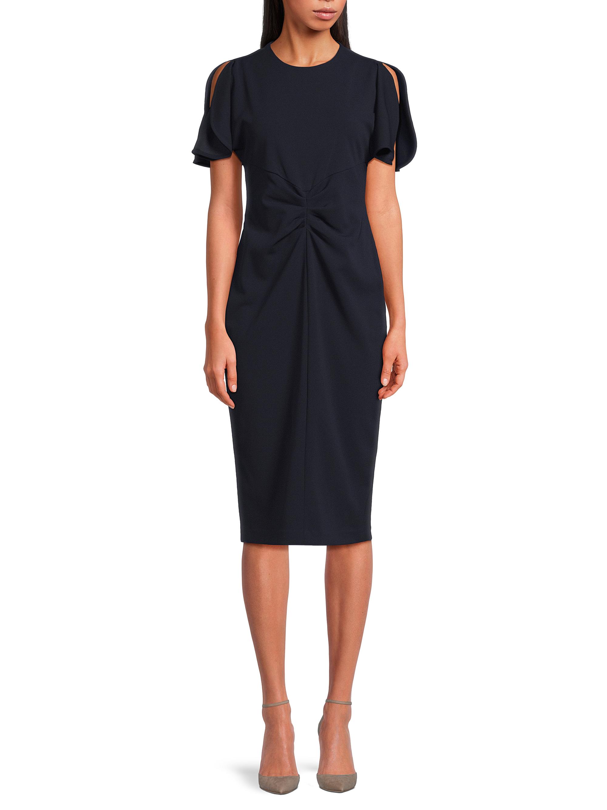 Click here for Calvin Klein Womens Ruched Sheath Midi-Dress - Ind... prices