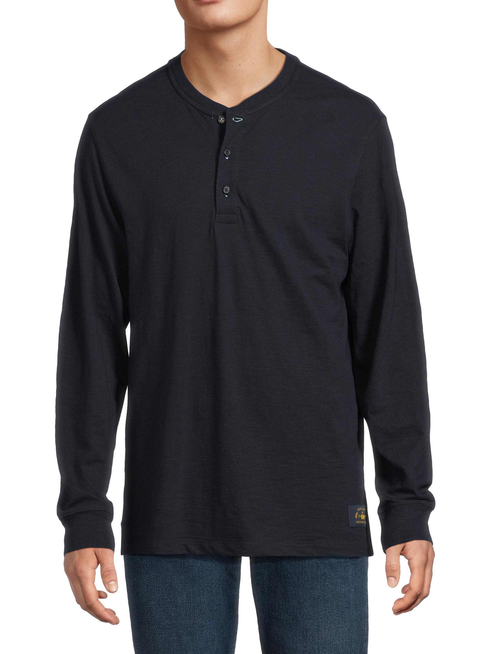 Click here for Scotch & Soda Mens Solid Henley - Dark Blue - Size... prices