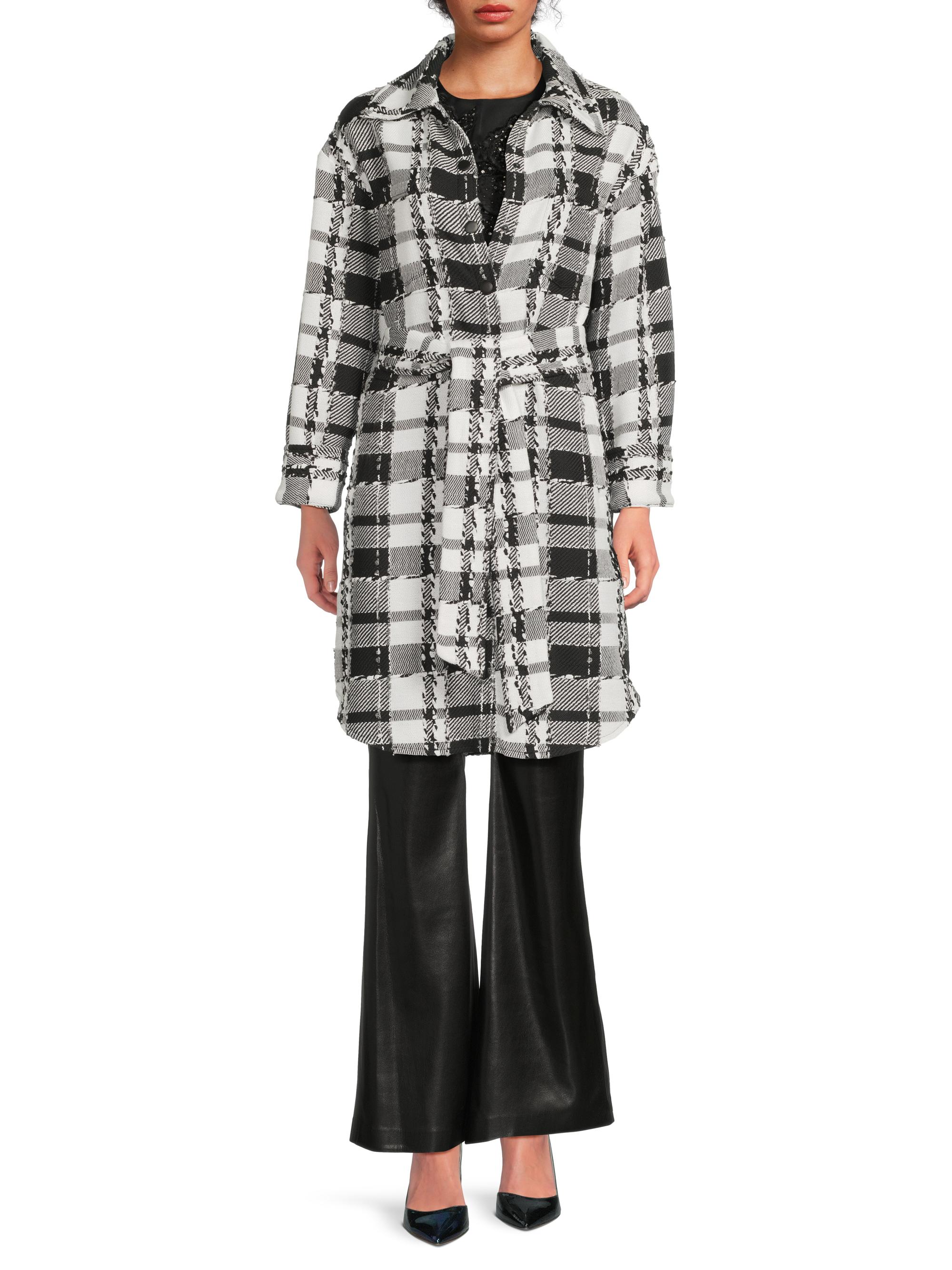 Click here for Alice + Olivia Womens Zazie Plaid Tie-Waist Shacke... prices