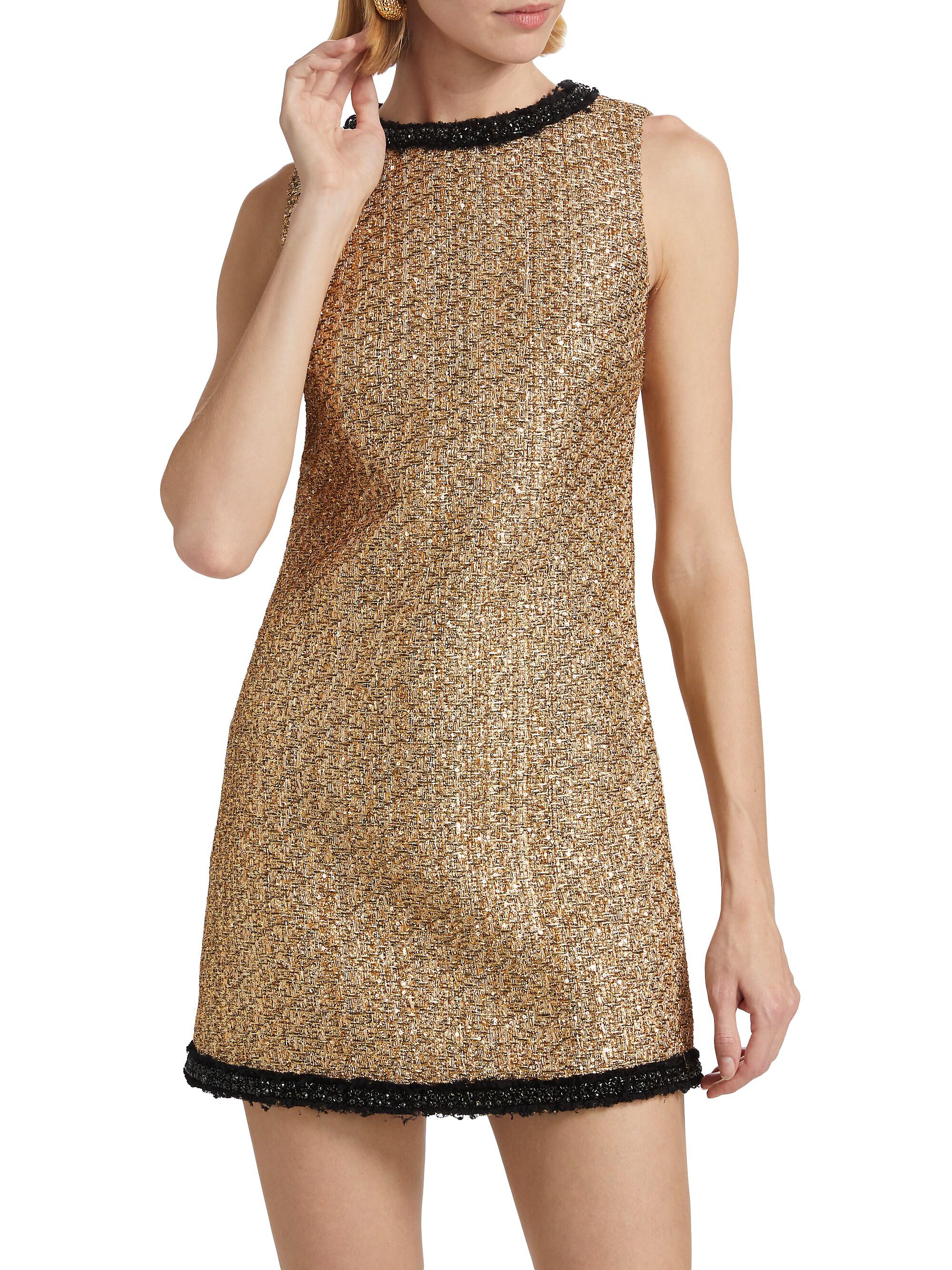 Click here for Alice + Olivia Womens Clyde Metallic Tweed A-Line... prices