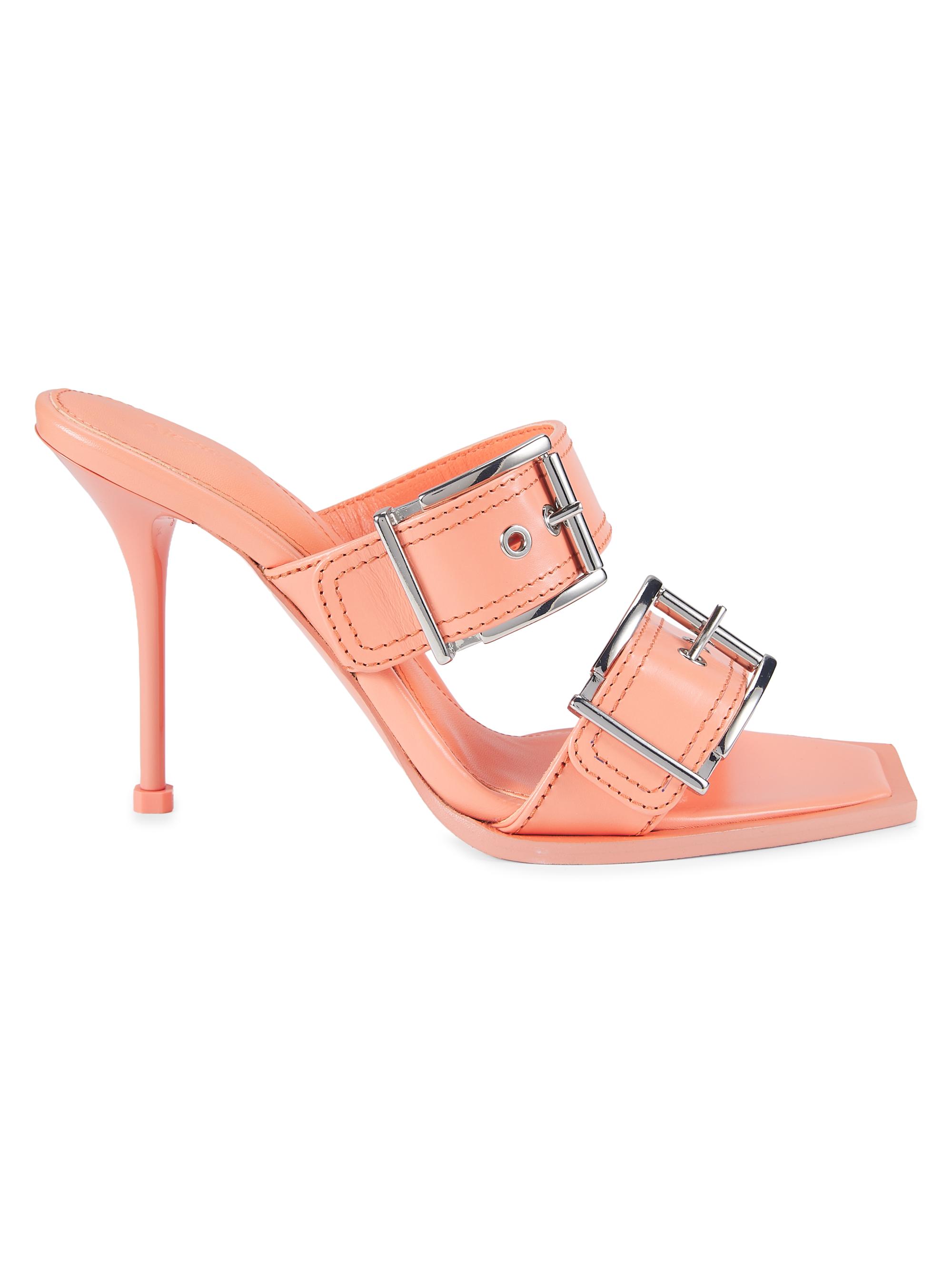 Click here for Alexander Mcqueen Womens 100MM Buckled Leather San... prices