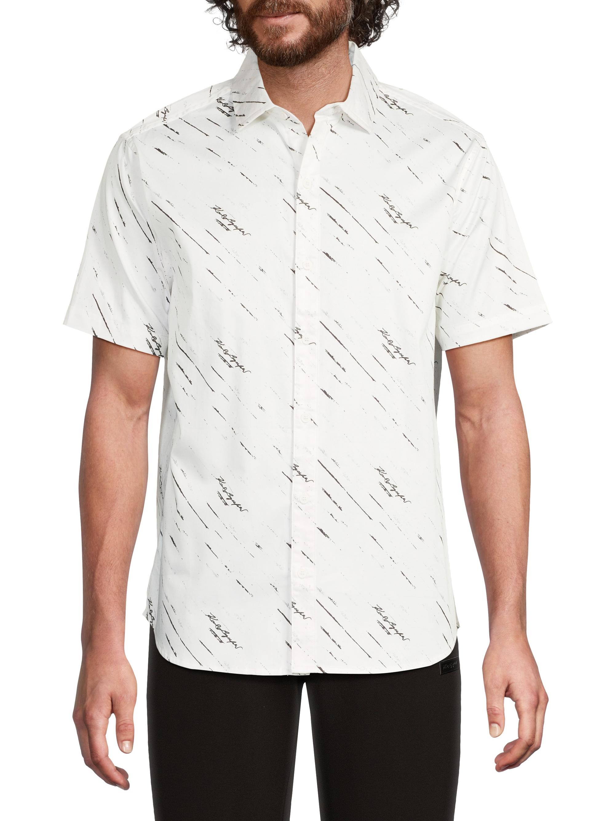 Click here for Karl Lagerfeld Paris Mens Short Sleeve Shirt - Whi... prices
