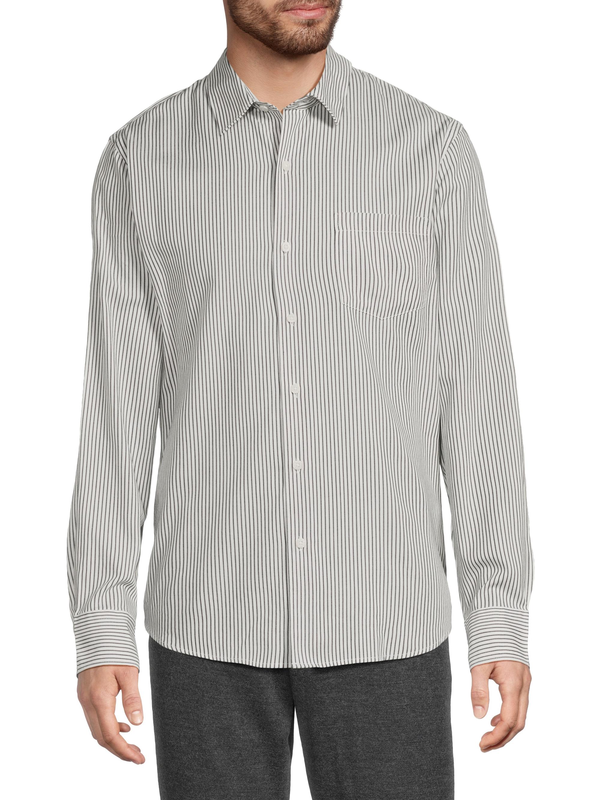 Click here for Vince Mens Playa Striped Button-Front Shirt - Off... prices