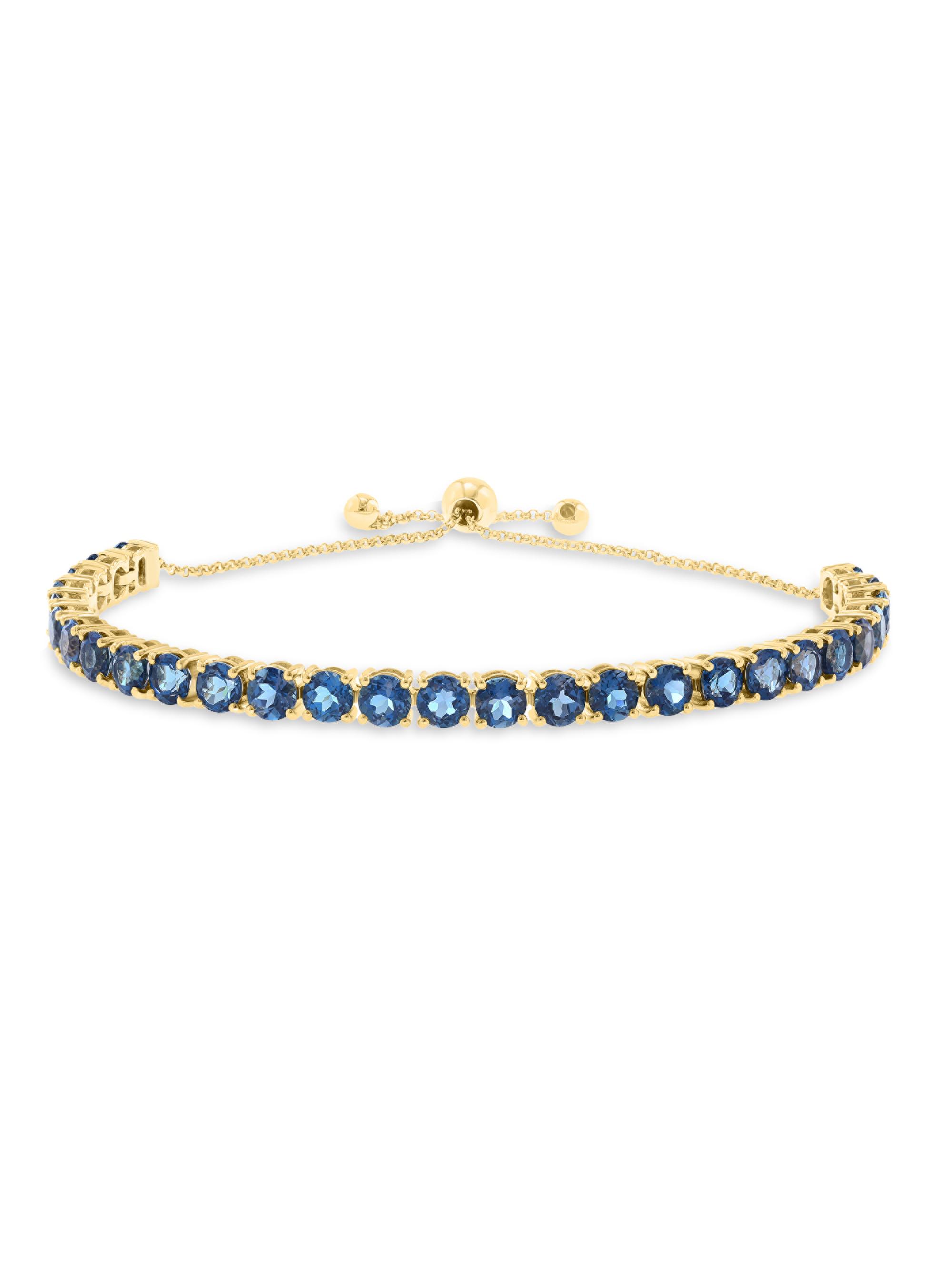 Click here for Effy Womens 14K Yellow Gold & London Blue Topaz Br... prices