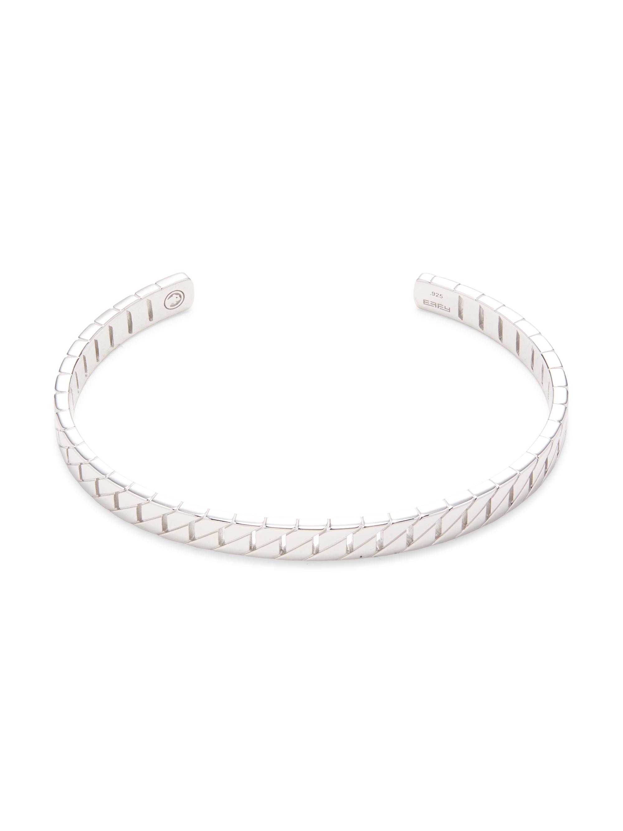 Click here for Effy Mens Sterling Silver Textured Cuff Bracelet -... prices
