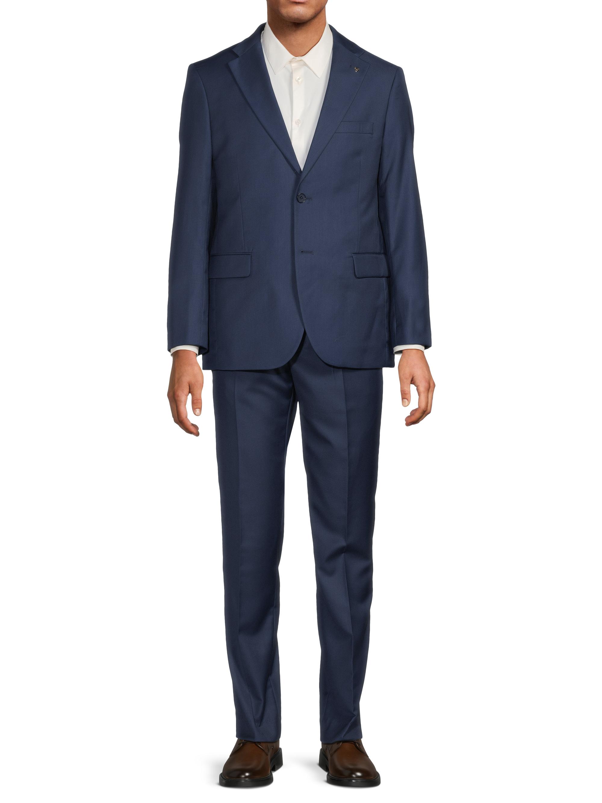 Click here for Scotch & Soda Mens Solid Wool-Blend Modern-Fit Sui... prices