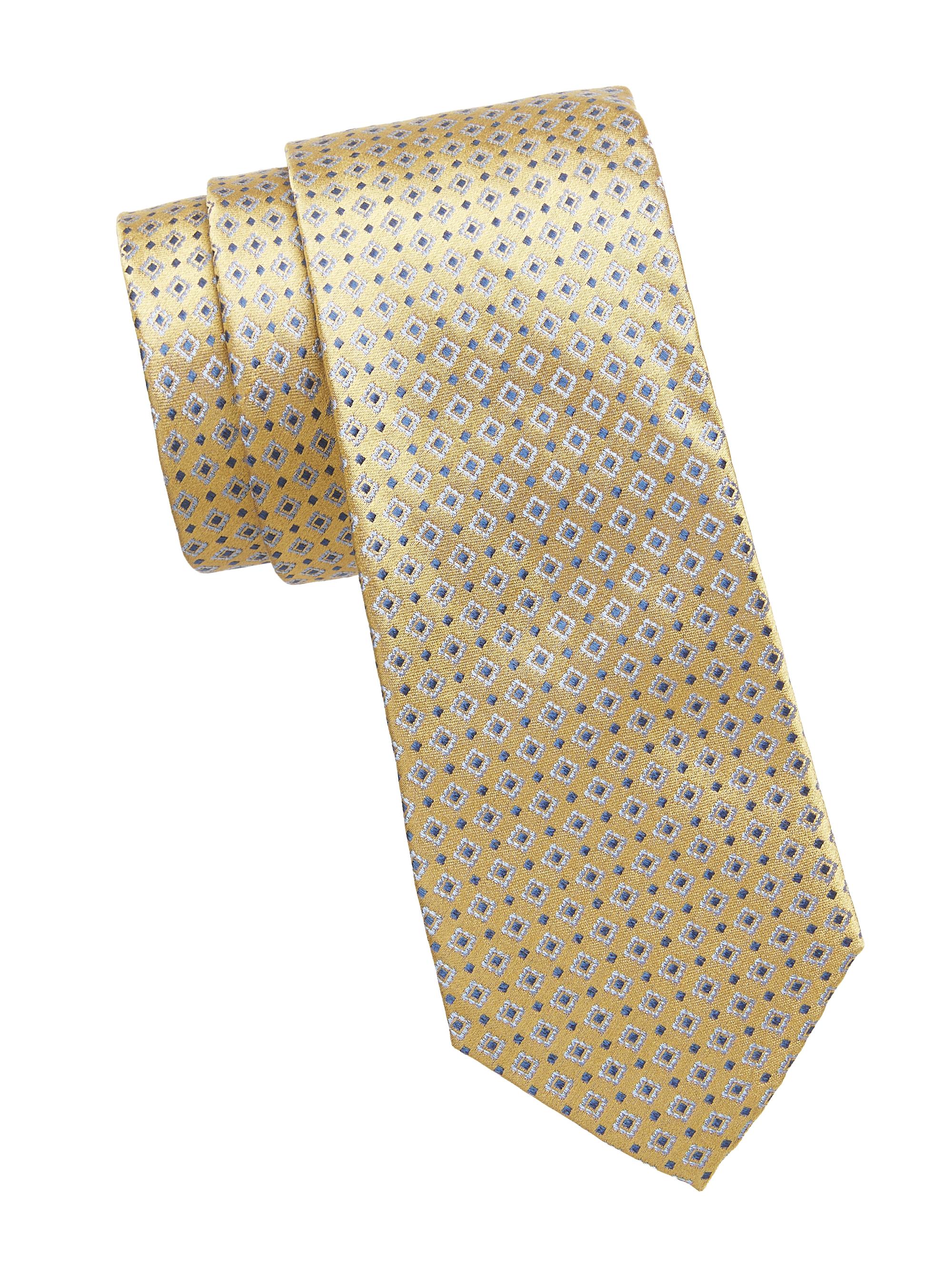 Click here for Saks Fifth Avenue Mens Medallion Silk Tie - Gold prices