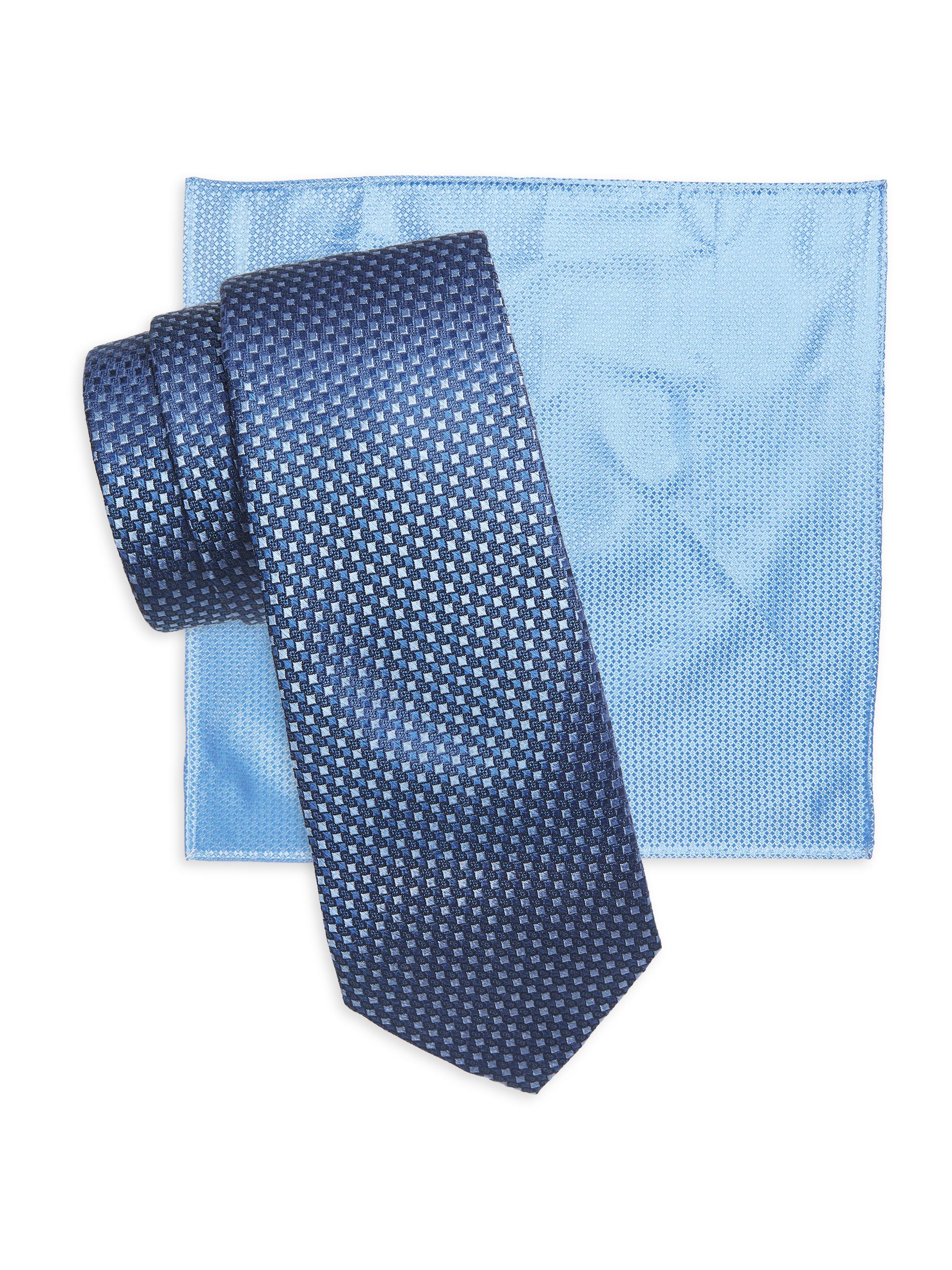 Click here for Saks Fifth Avenue Mens 2-Piece Textured Silk Pocke... prices