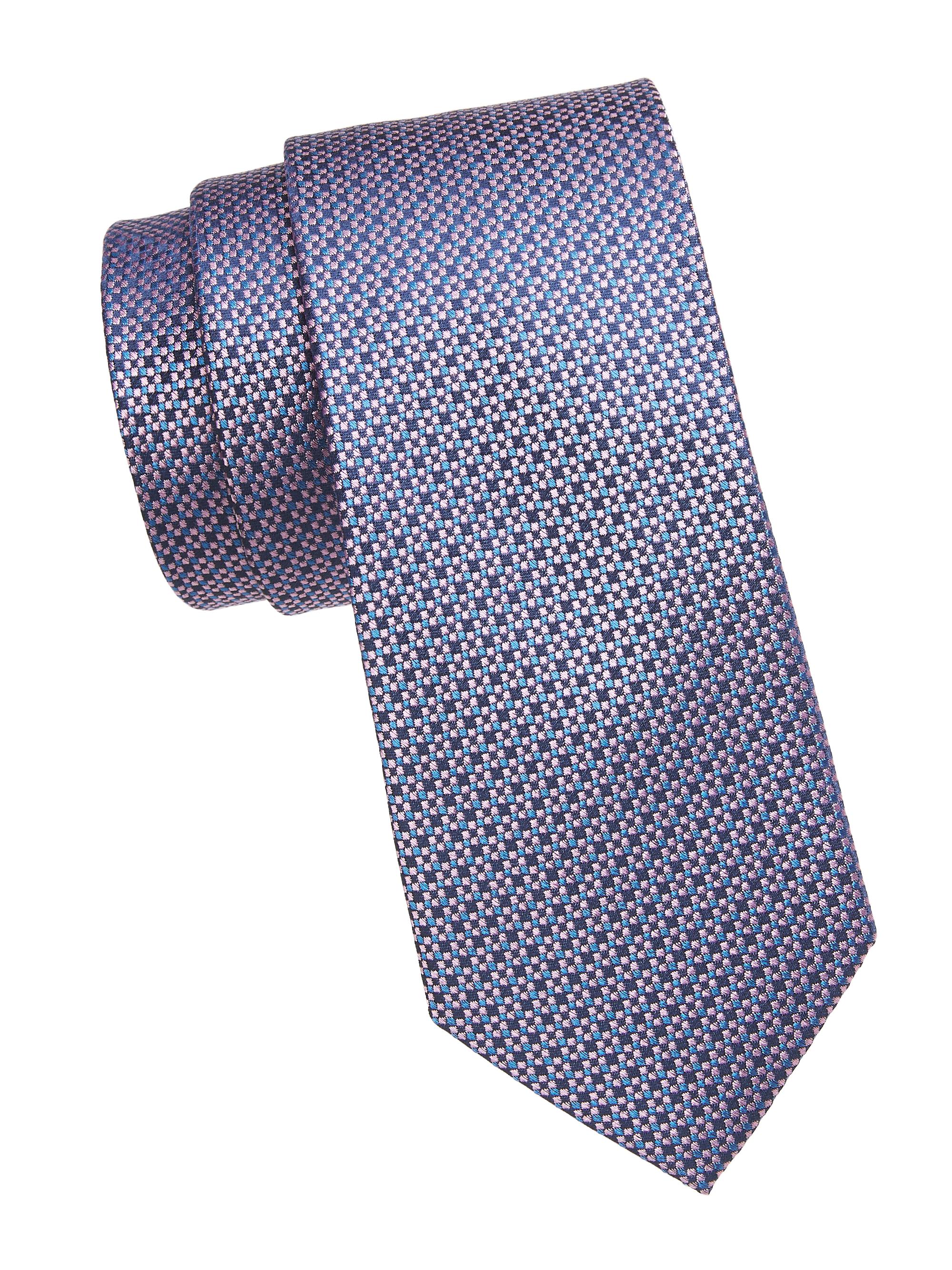 Click here for Saks Fifth Avenue Mens Neat Silk Tie - Navy Pink prices