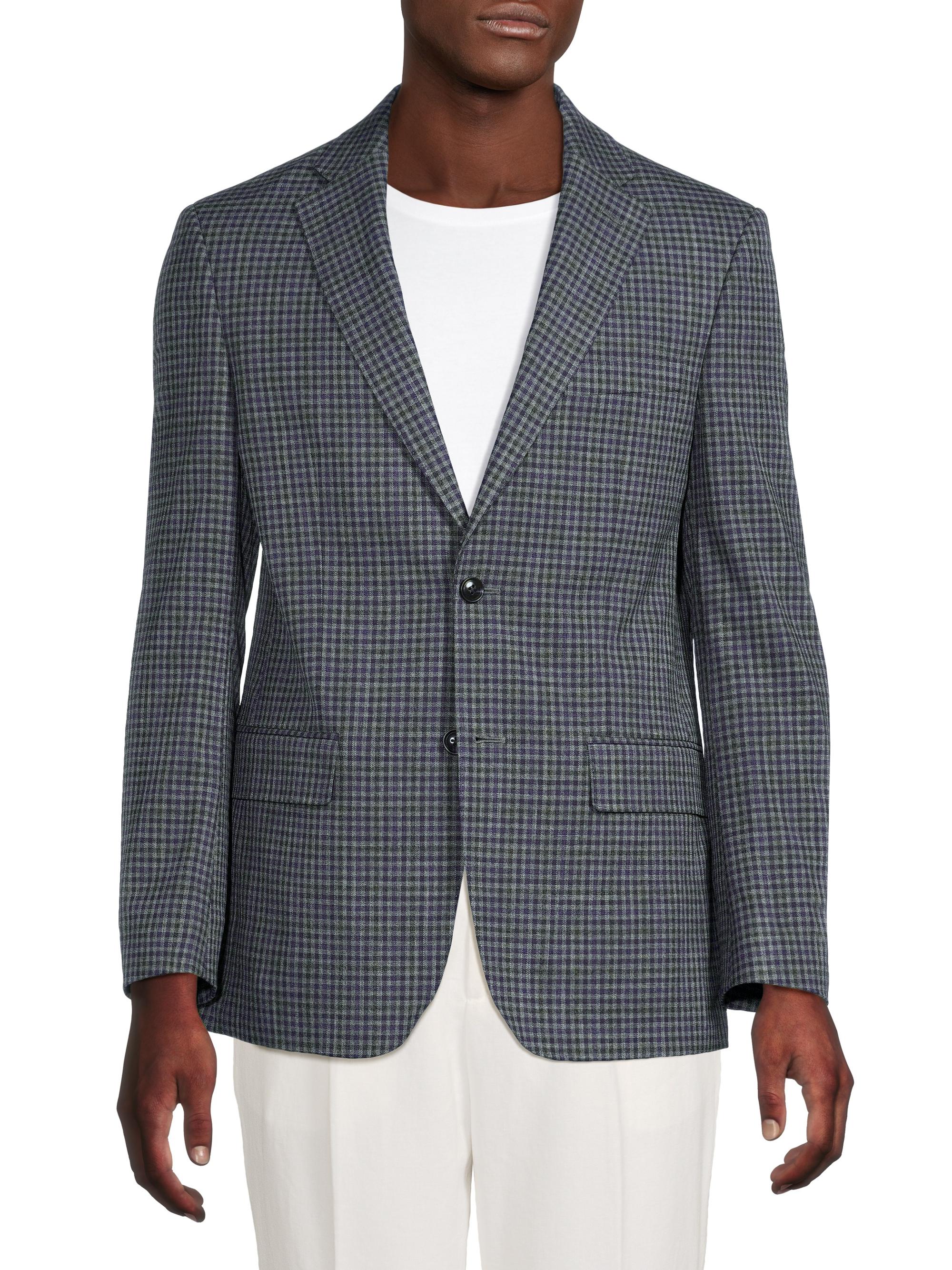 Click here for Tommy Hilfiger Mens Checked Wool-Blend Modern-Fit... prices