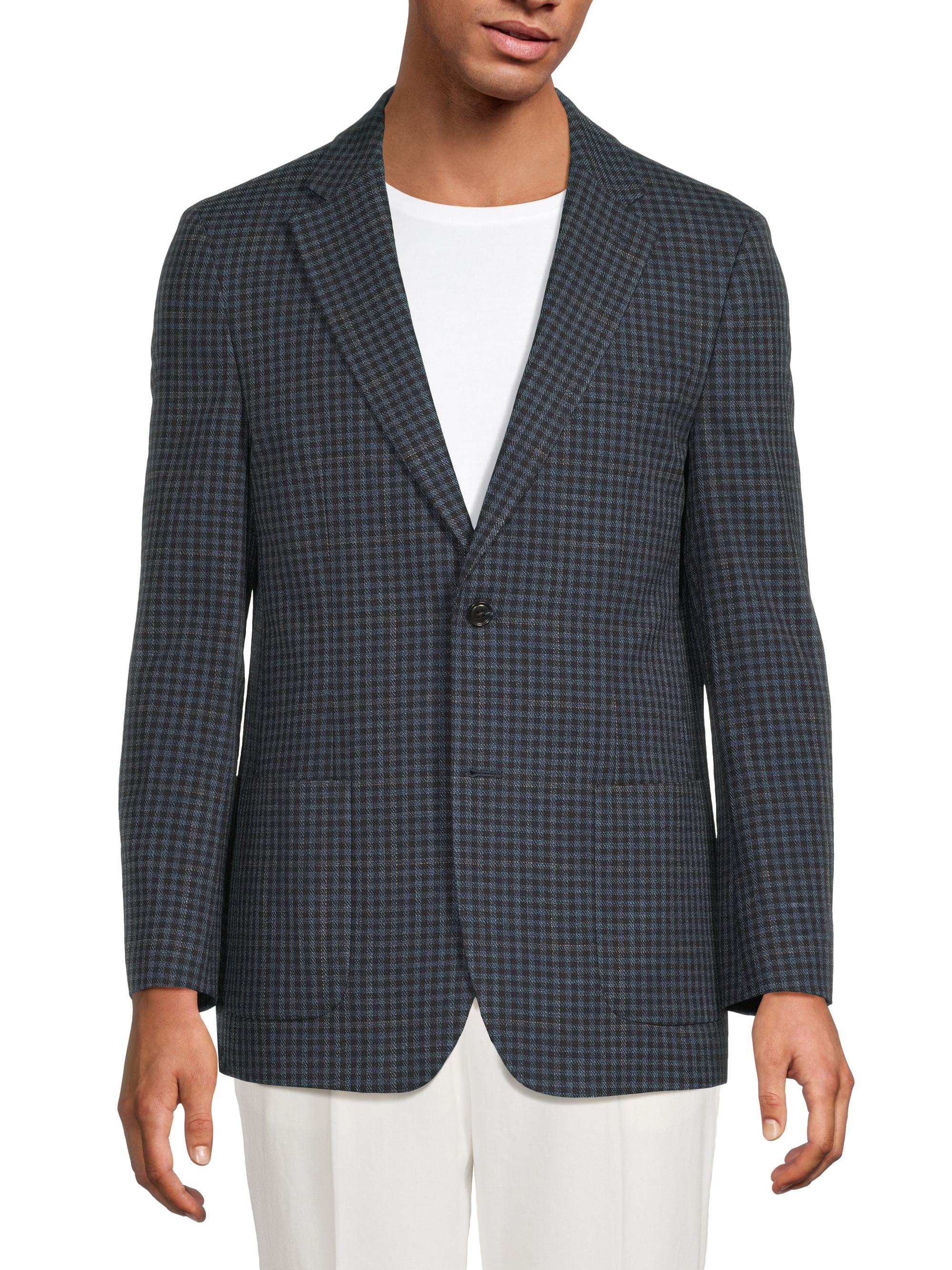 Click here for Tommy Hilfiger Mens Checked Wool-Blend Modern-Fit... prices