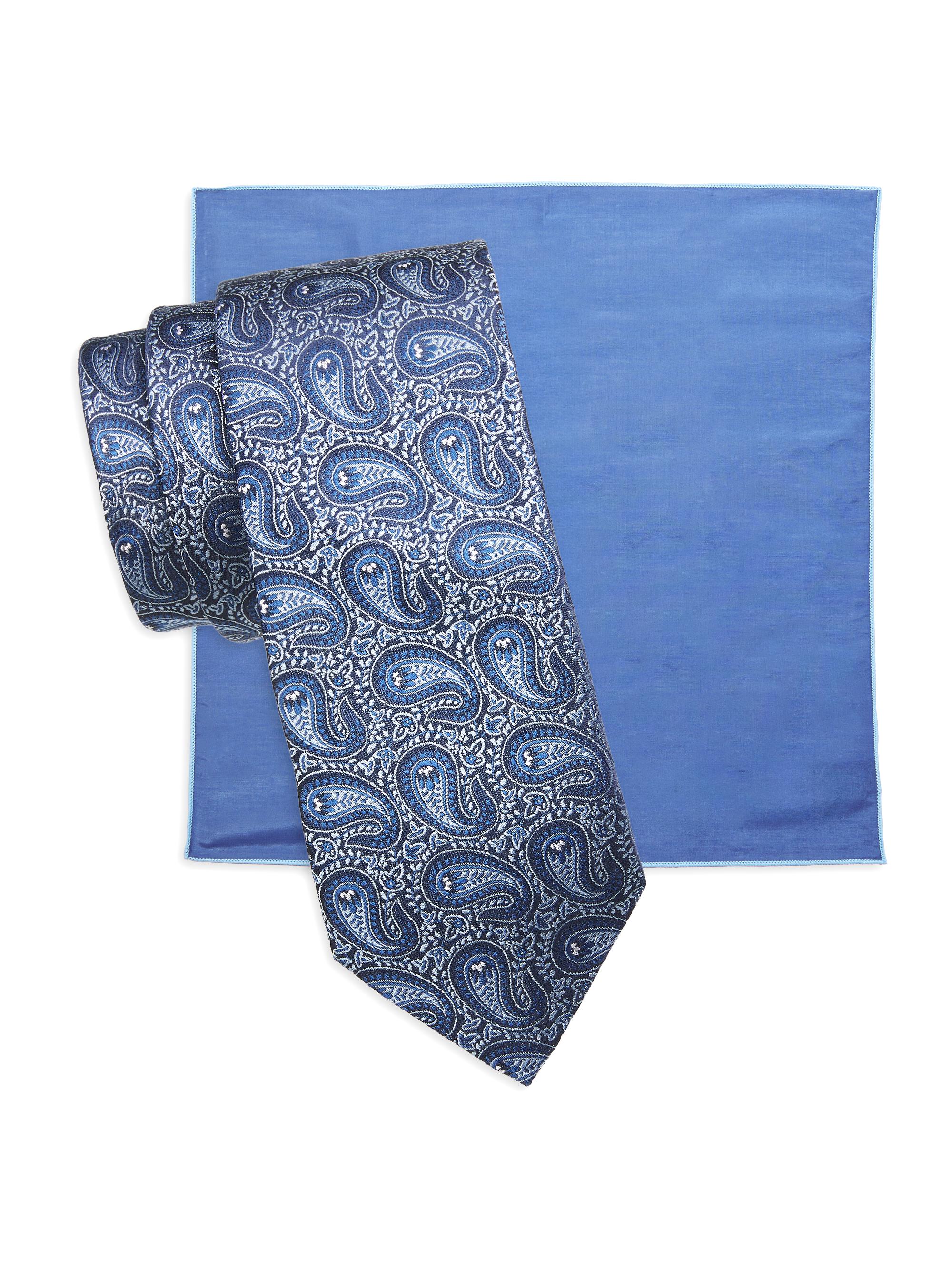 Click here for Hickey Freeman Mens 2-Piece Printed Tie & Solid Po... prices