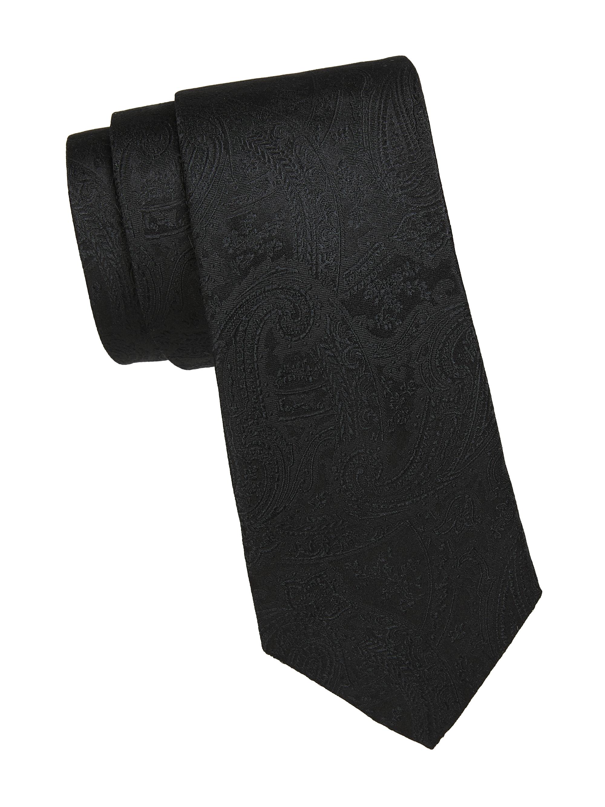 Click here for Robert Graham Mens Paisley Textured Silk Tie - Bla... prices