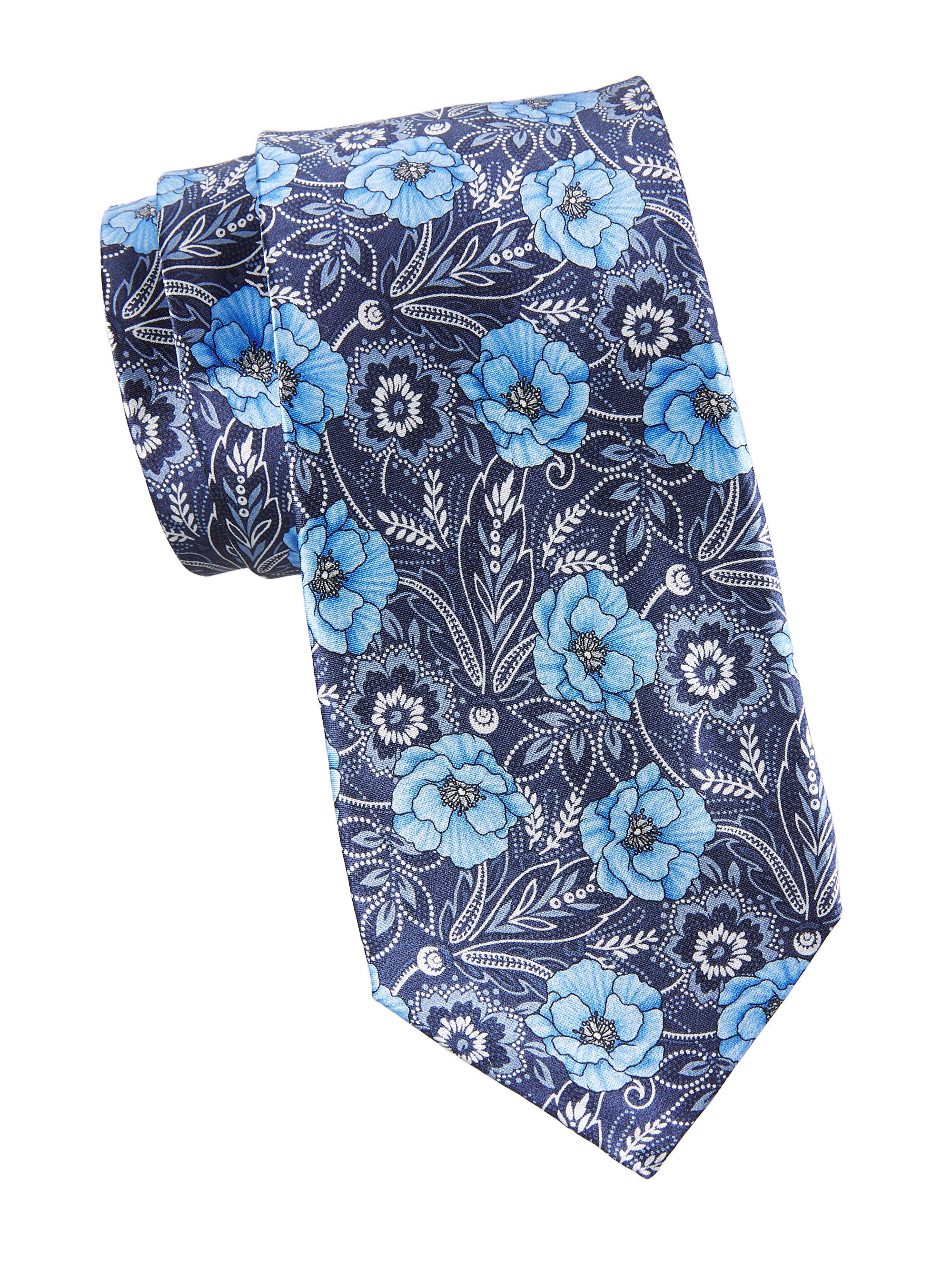 Click here for Robert Graham Mens Floral Silk Tie - Navy Blue prices