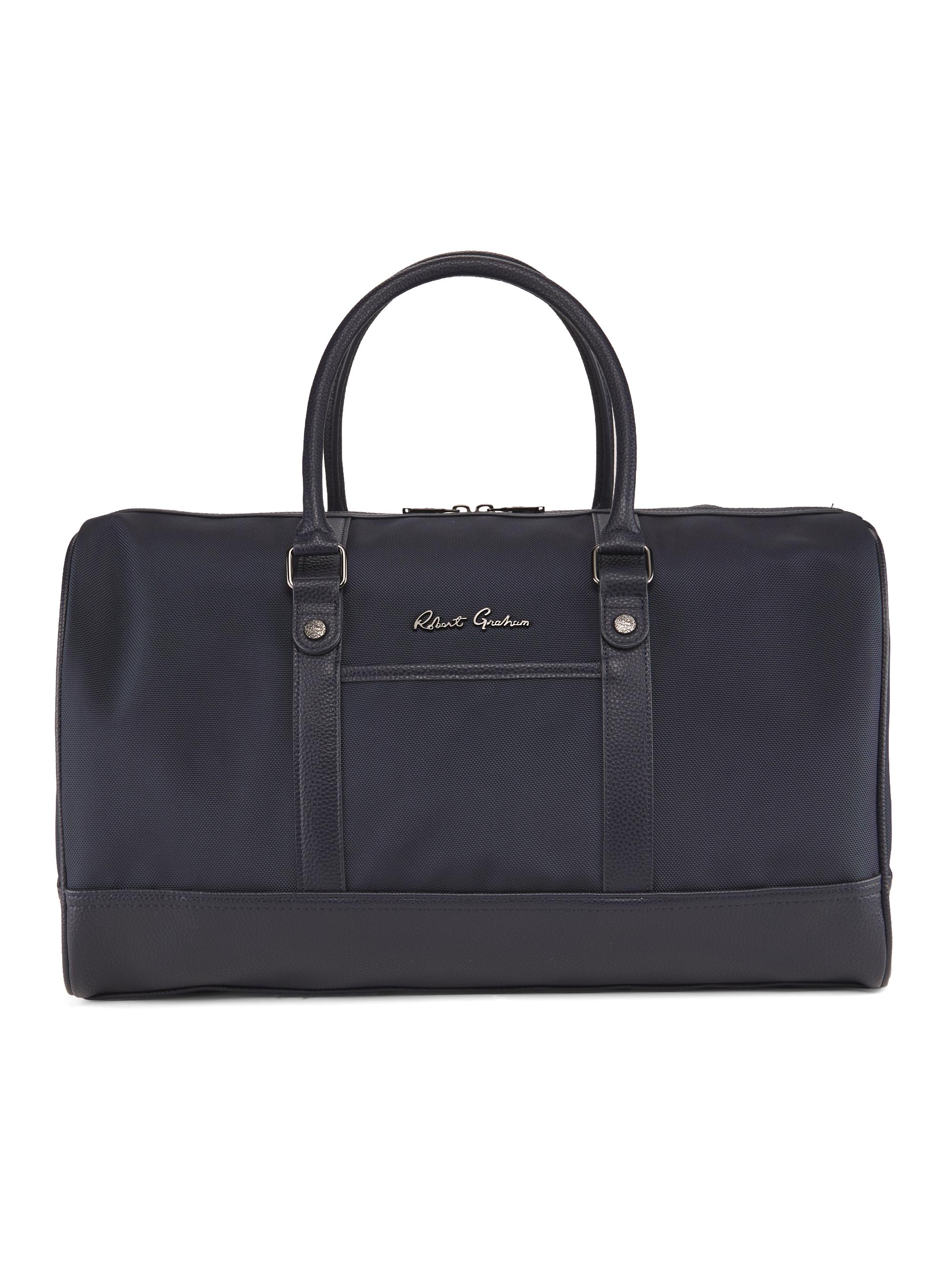 Click here for Robert Graham Mens Logo Ginger Duffel Bag - Navy prices