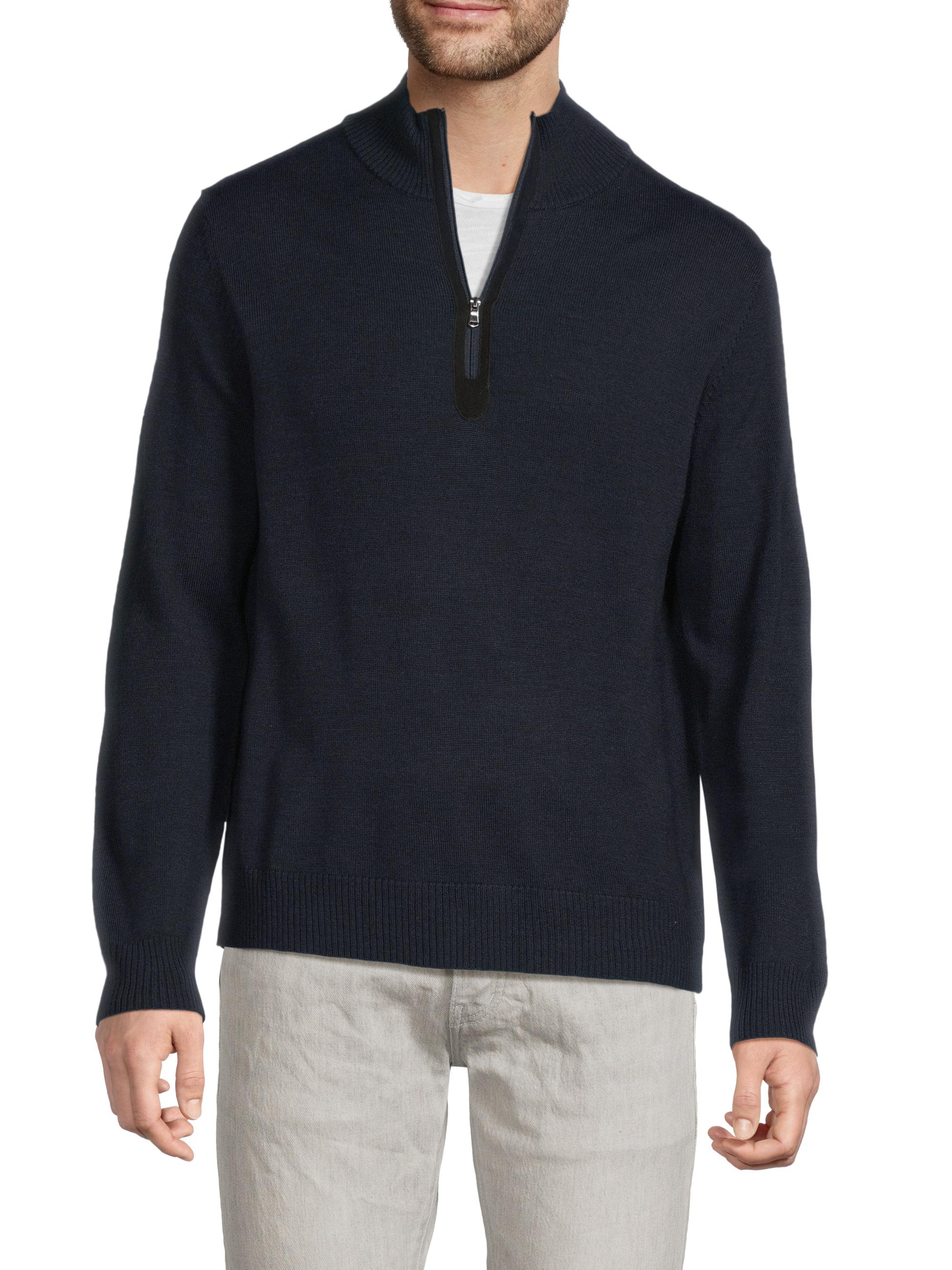 Click here for Bruno Magli Mens Merino Wool Quarter-Zip Mock Turt... prices