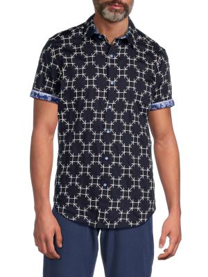 Robert Graham Weitzman Geometric Cotton Shirt on SALE | Saks OFF 5TH