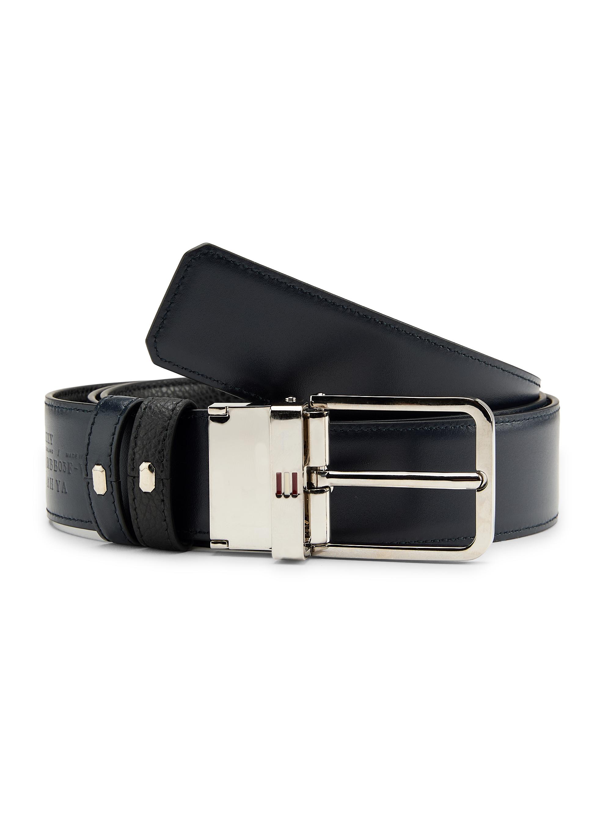 Click here for Bally Mens Leather Belt - Black Blue - Size 110 (4... prices