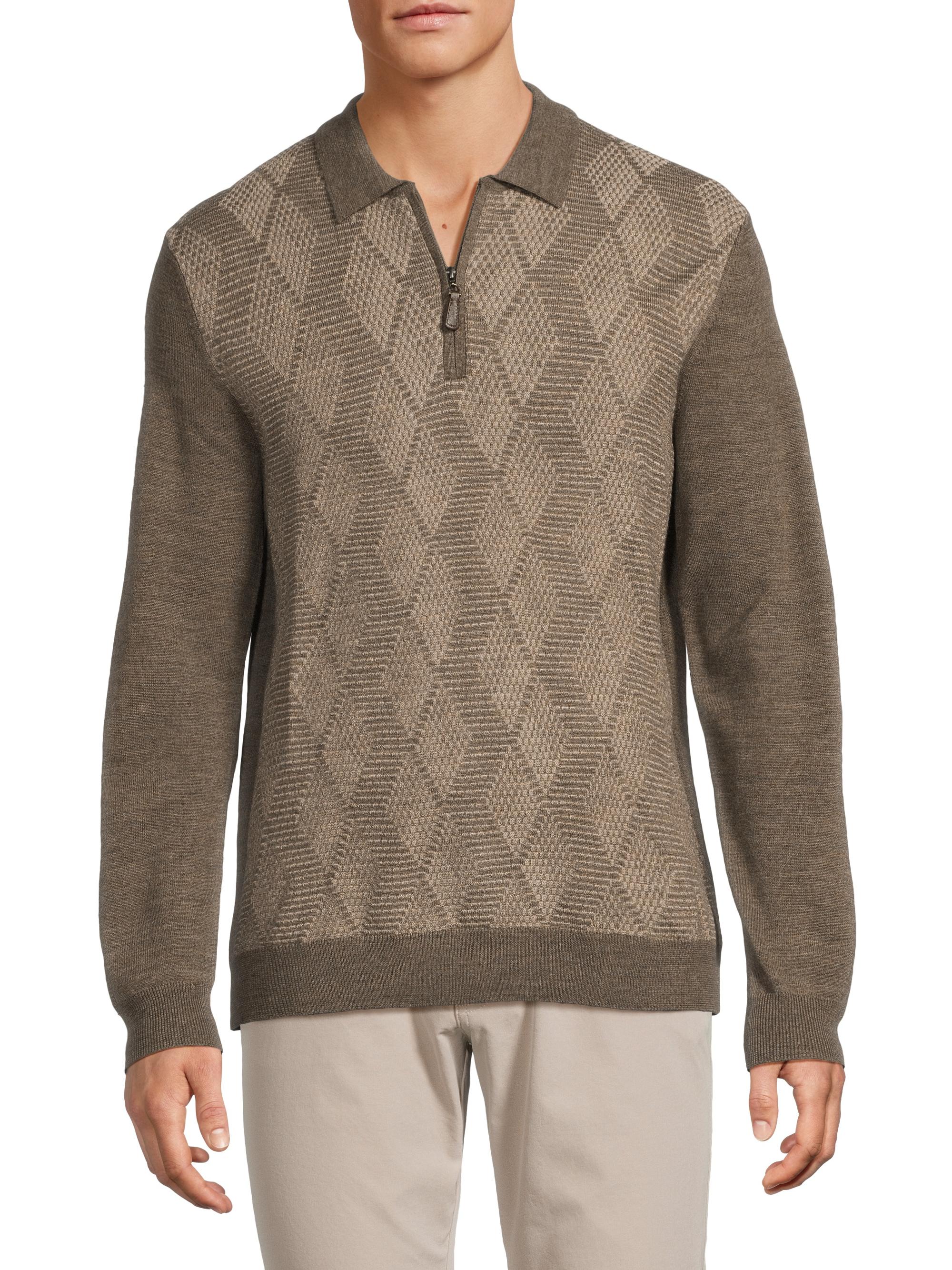 Click here for Bruno Magli Mens Merino Wool Half-Zip Polo Sweater... prices