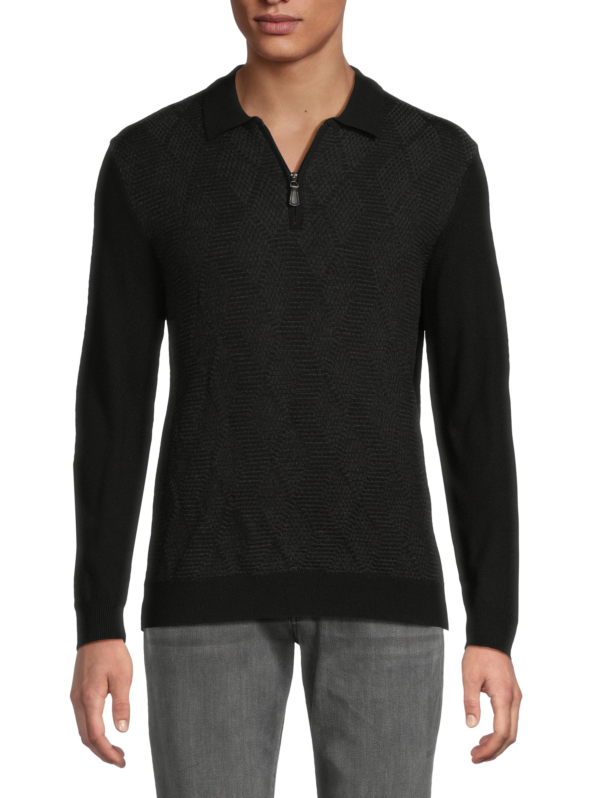 Click here for Bruno Magli Mens Merino Wool Half-Zip Polo Sweater... prices
