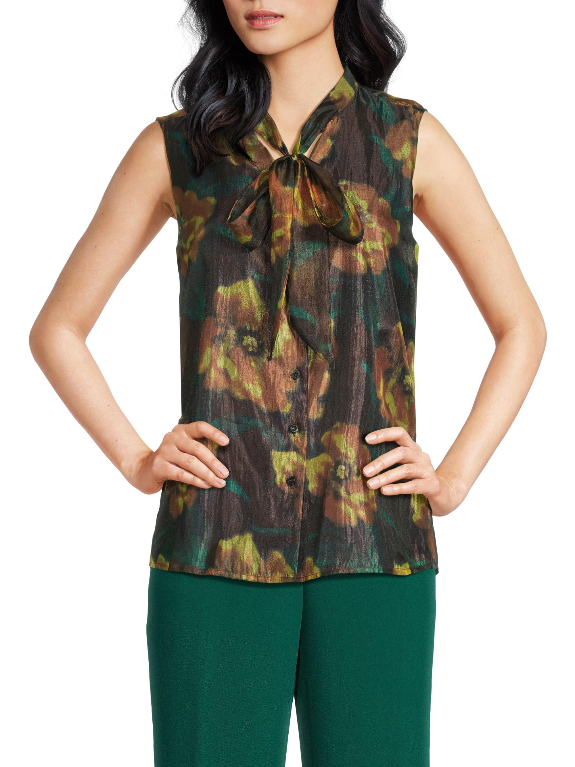 Click here for Karl Lagerfeld Paris Womens Floral Sleeveless Blou... prices