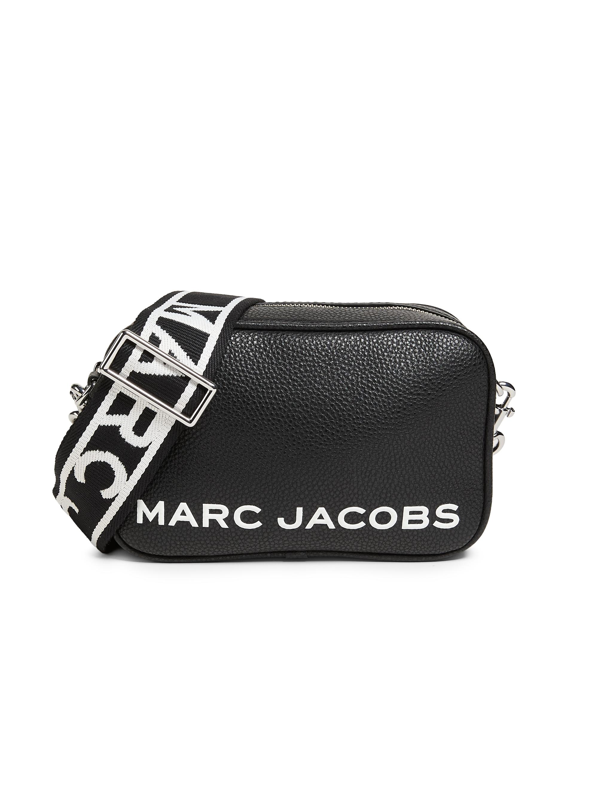 Click here for Marc Jacobs Womens Logo Leather Crossbody Bag - Bl... prices