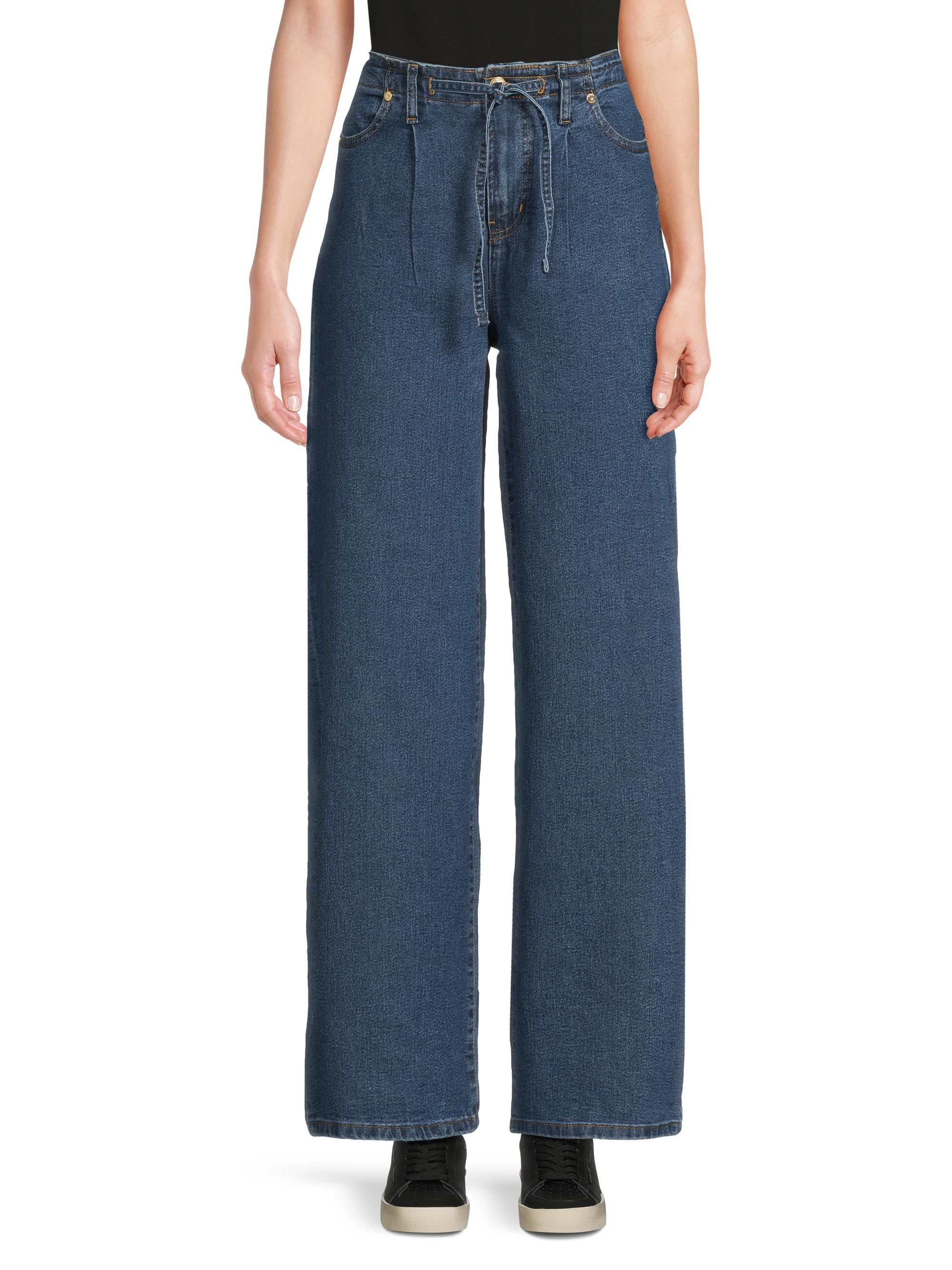 Click here for Bcbg Womens Drawstring Straight-Leg Jeans - Timele... prices