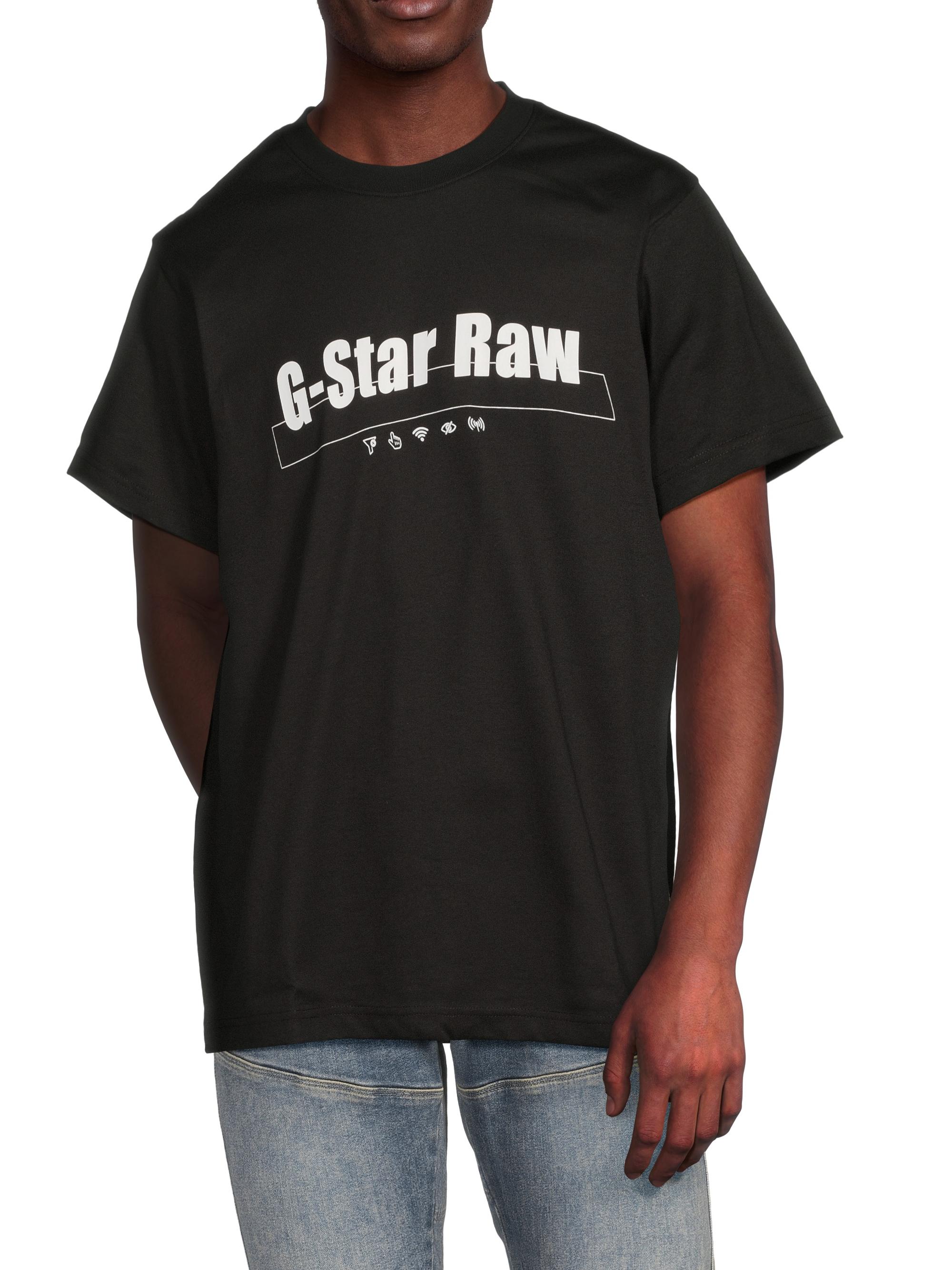 Click here for G-Star Mens Logo Graphic Cotton T-Shirt - Dark Bla... prices