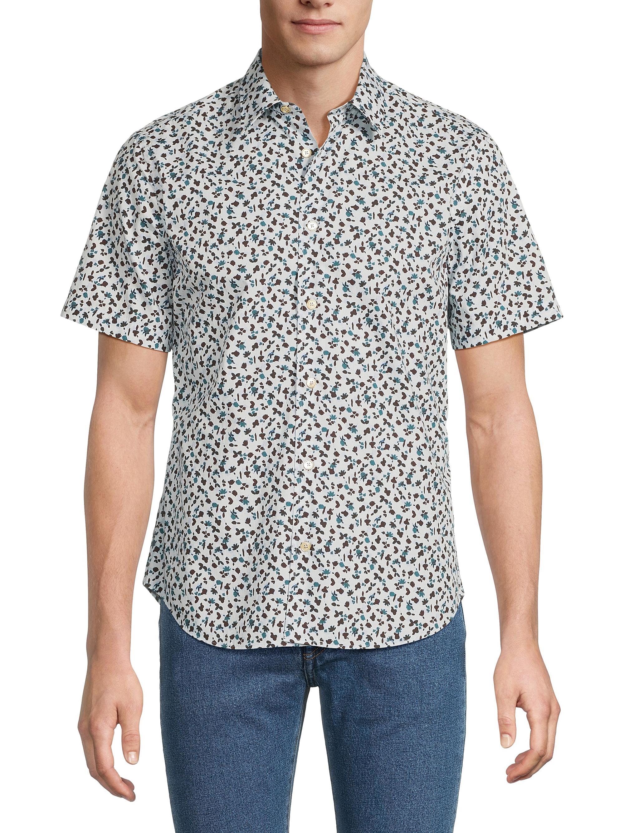 Click here for Paul Smith Mens Printed Cotton Slim-Fit Shirt - Bl... prices